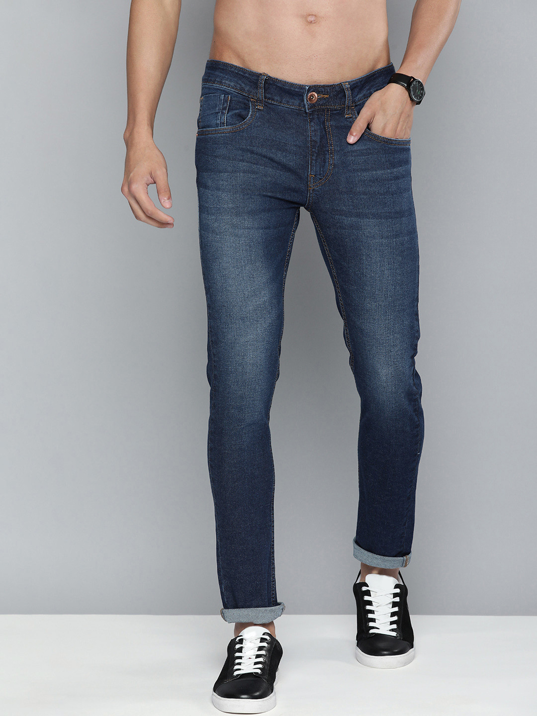 Buy Flying Machine Men Blue Jackson Skinny Fit Low Rise Light Fade ...