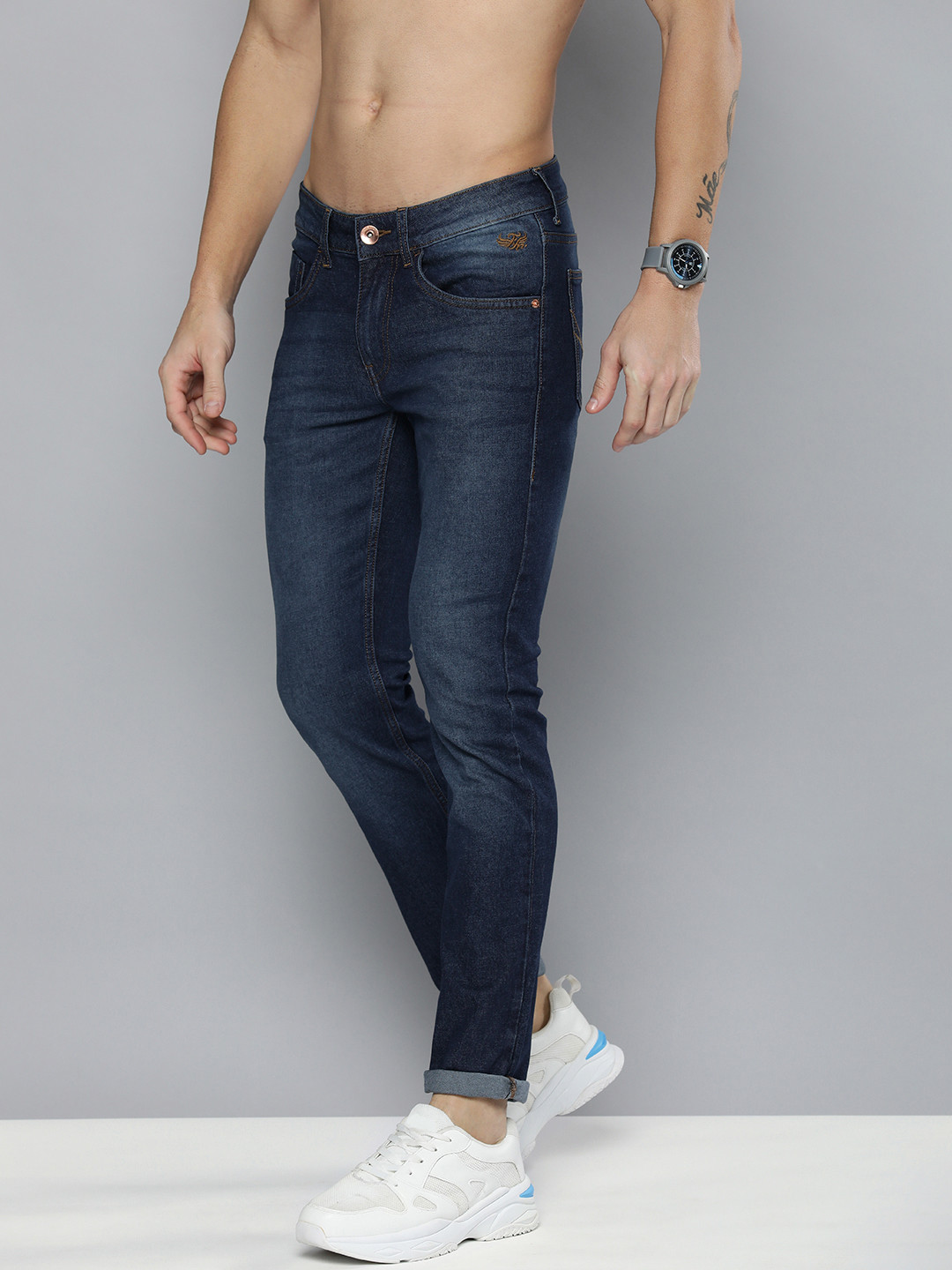 Buy Flying Machine Men Blue Skinny Jackson Fit Low Rise Light Fade ...