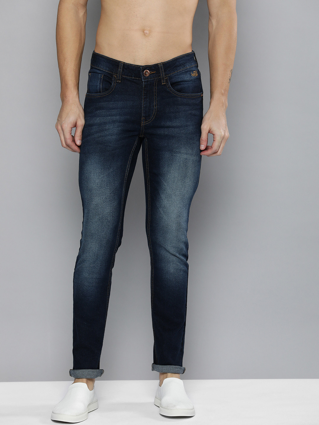 Buy Flying Machine Men Blue Jackson Skinny Fit Low Rise Light Fade ...