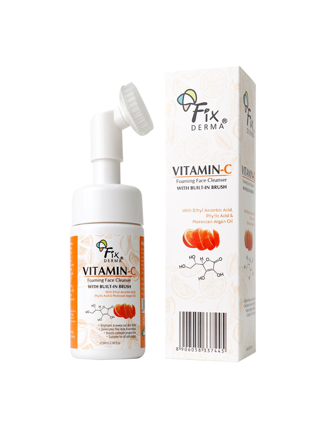 Buy FIXDERMA Vitamin C Foaming Face Cleanser With Built In Brush 100 Ml ...