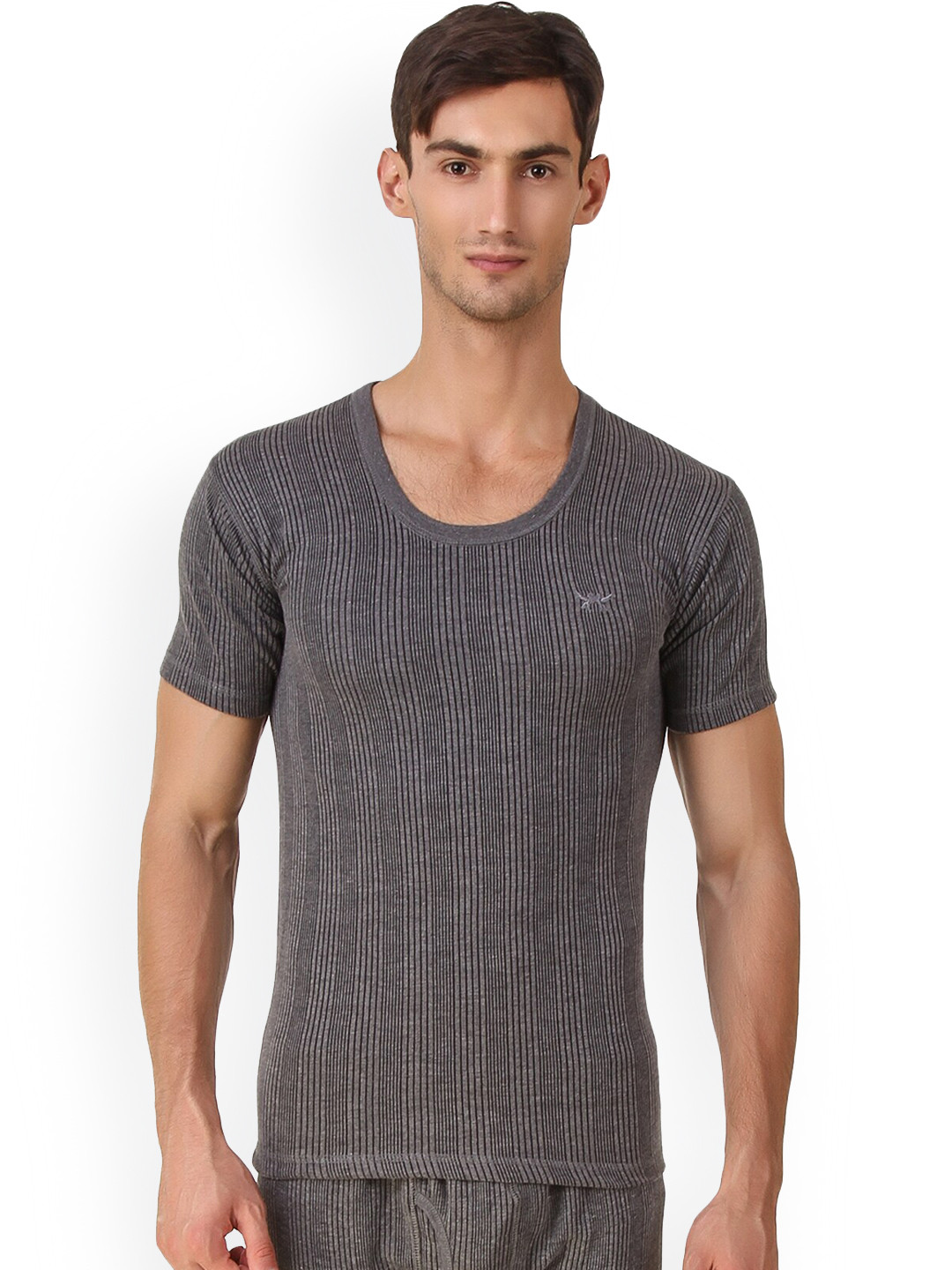 Buy HAP Men Grey Solid Cotton Thermal Tops - Thermal Tops for Men ...