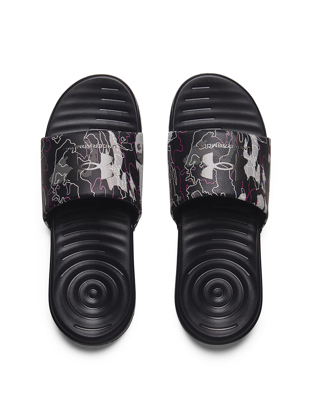 Buy UNDER ARMOUR Men Black Printed UA Ansa Graphic Sliders - Flip Flops ...
