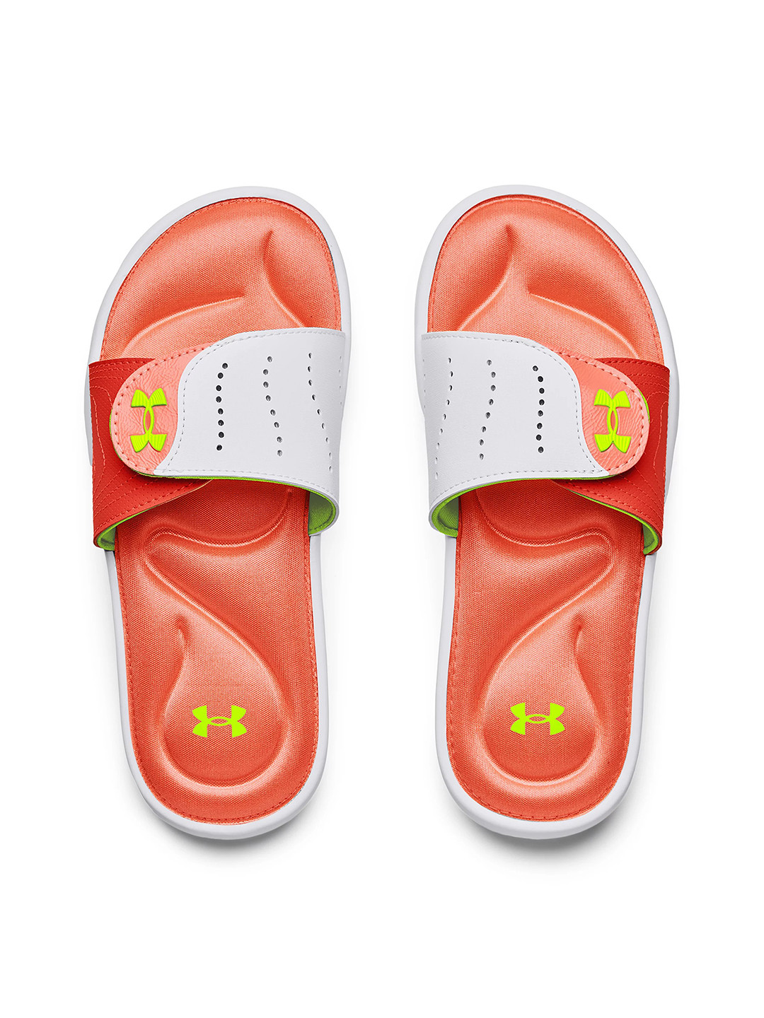 Buy UNDER ARMOUR Women White & Coral Ignite Sliders - Flip Flops for ...