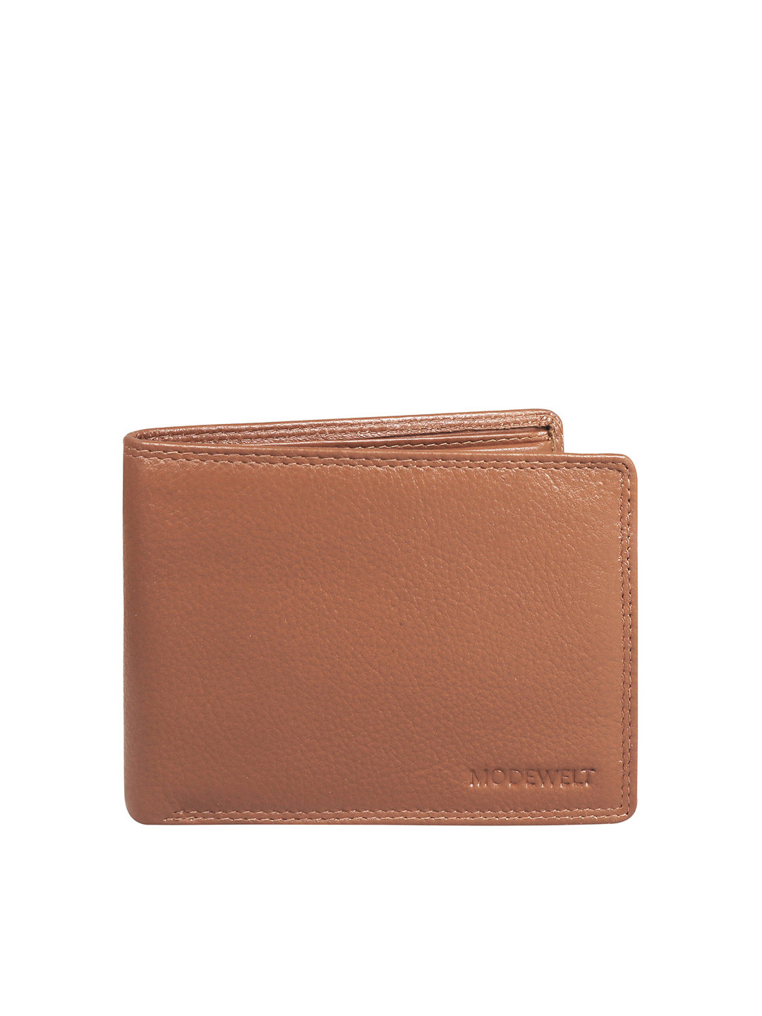 Buy Modewelt Men Tan Leather Two Fold Wallet - Wallets for Men 18741000 ...