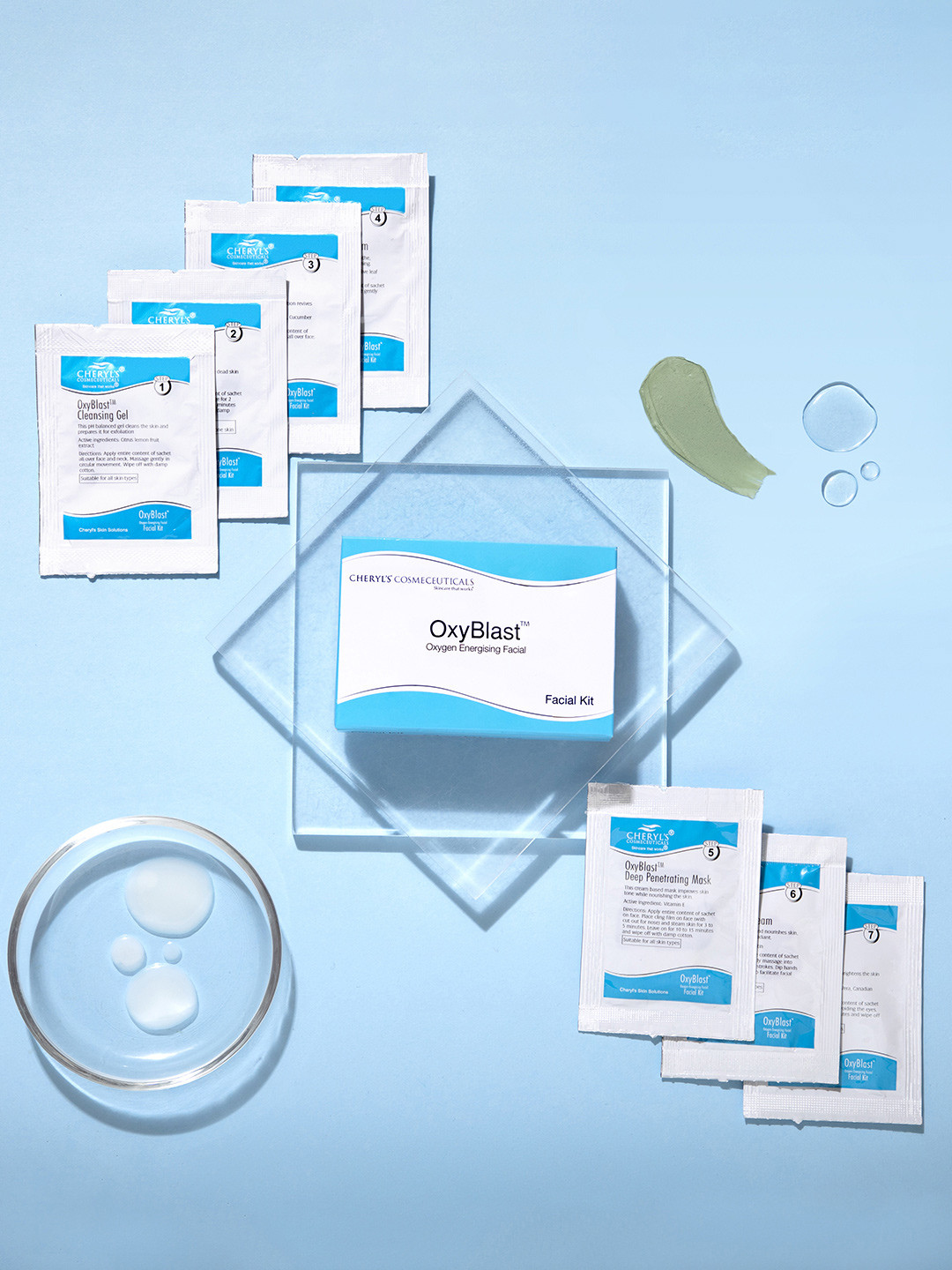 Buy Cheryls Cosmeceuticals Oxyblast Facial Kit With 7 Step Sachets For ...