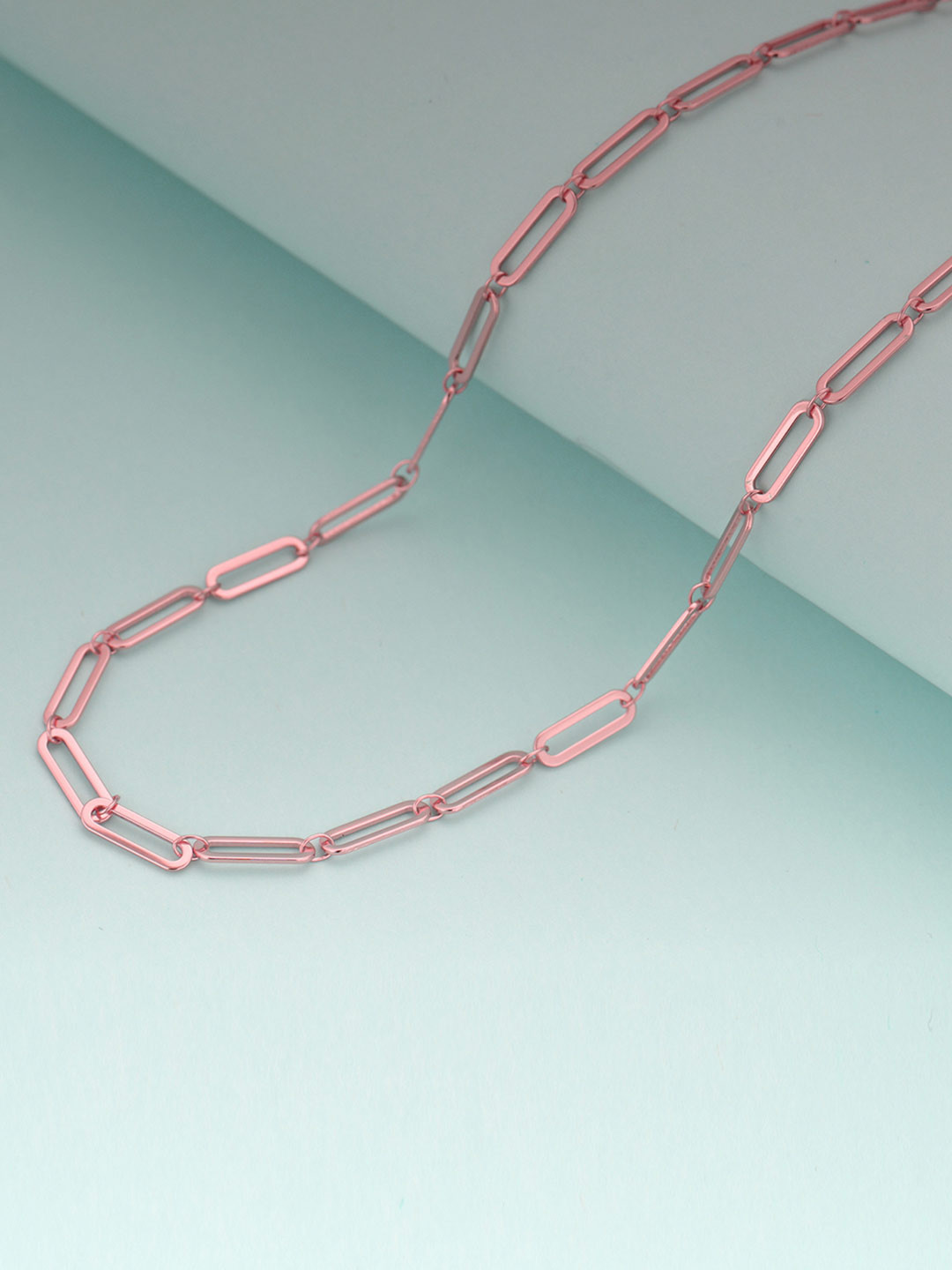 Buy GIVA 925 Sterling Silver Rose Gold Plated Elongated Link Chain ...