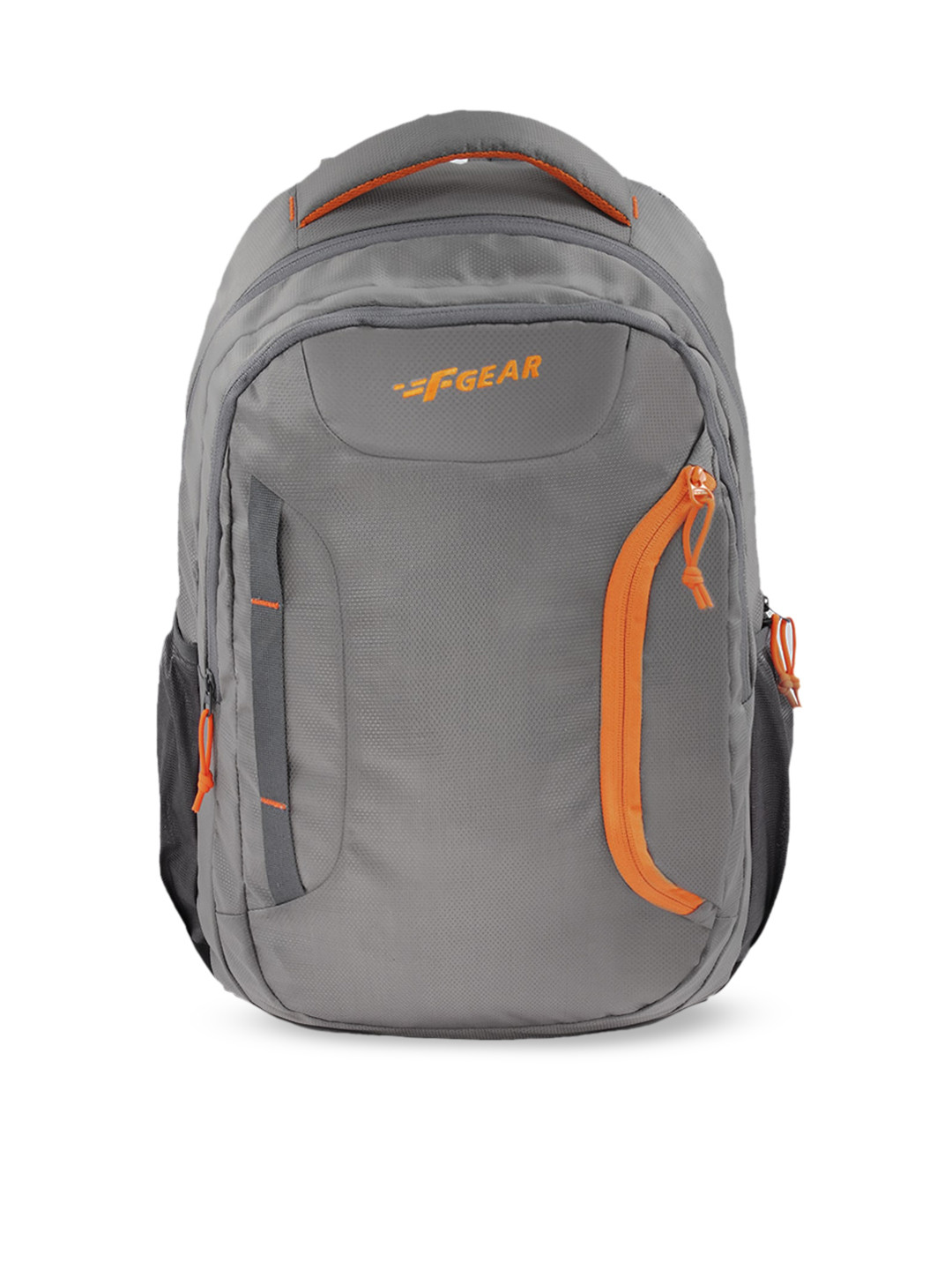 Buy F Gear Unisex Grey & Orange Laptop Backpack With Compression Straps ...