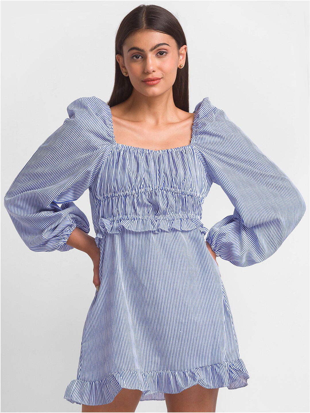 Buy Globus Blue Checked Dress - Dresses for Women 18753004 | Myntra