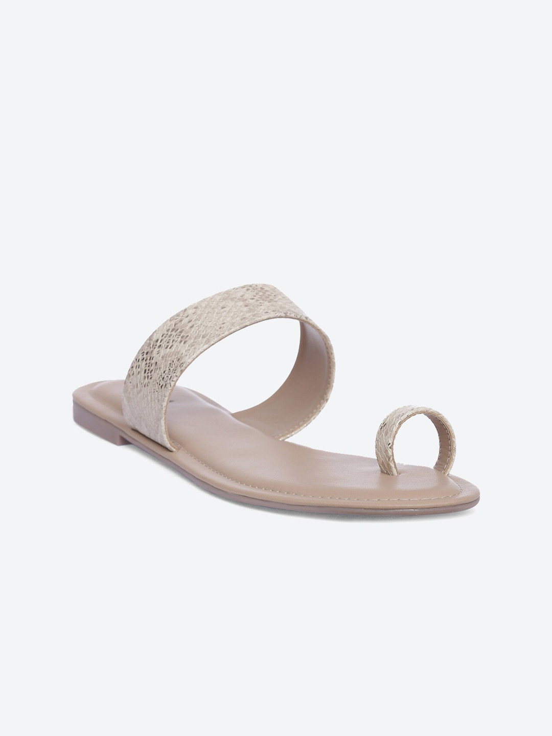 Buy Biba Women Beige Colourblocked One Toe Flats - Flats for Women ...