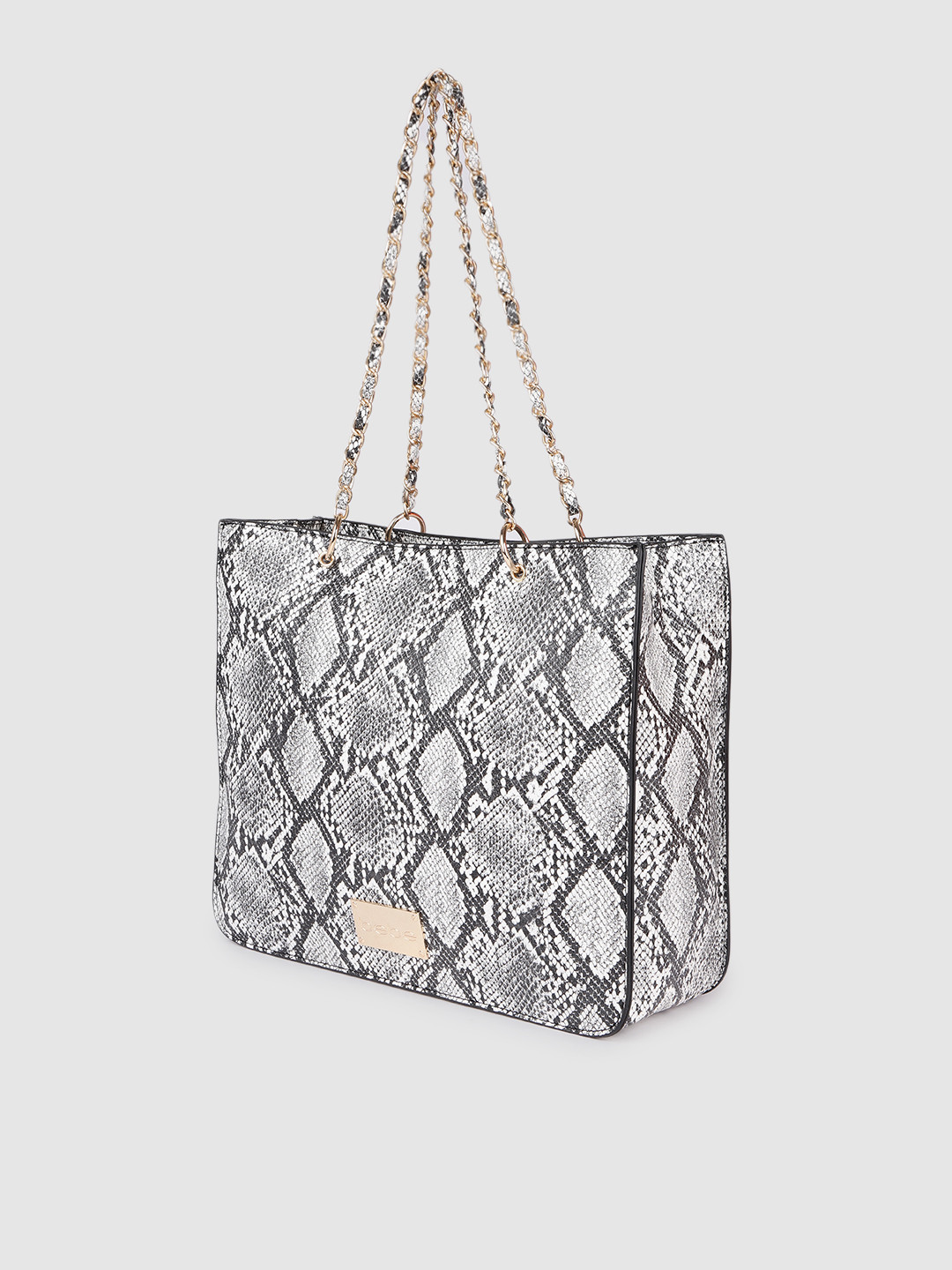 Buy Bebe Grey Animal Printed Structured Shoulder Bag - Handbags for ...