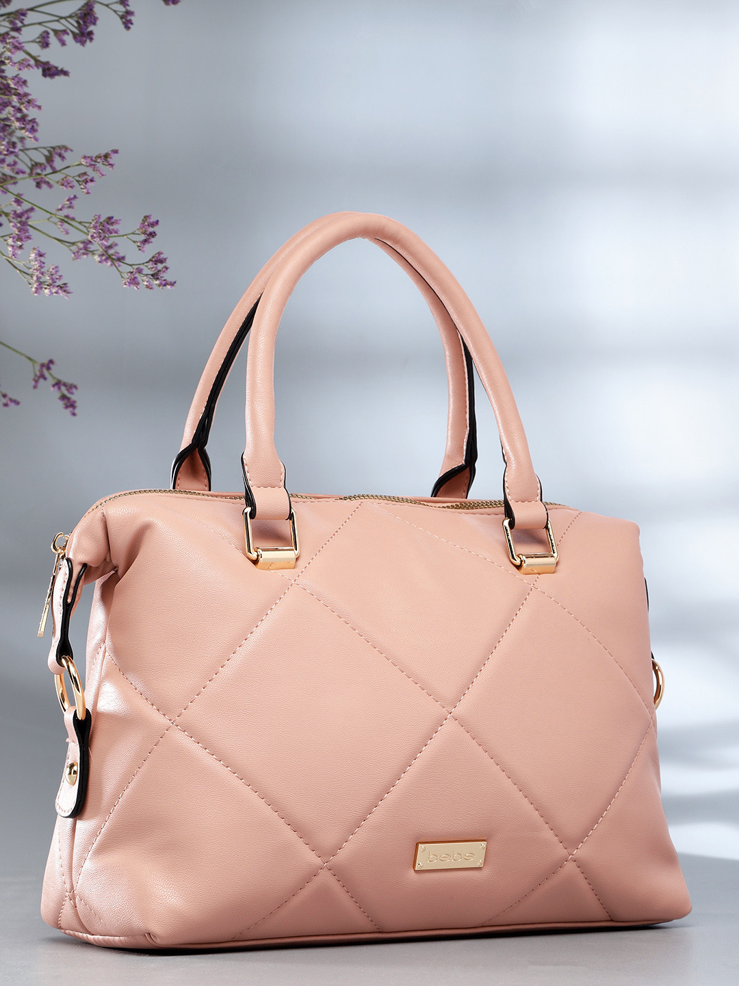 Buy Bebe Pink Structured Handheld Bag With Quilted - Handbags for Women ...