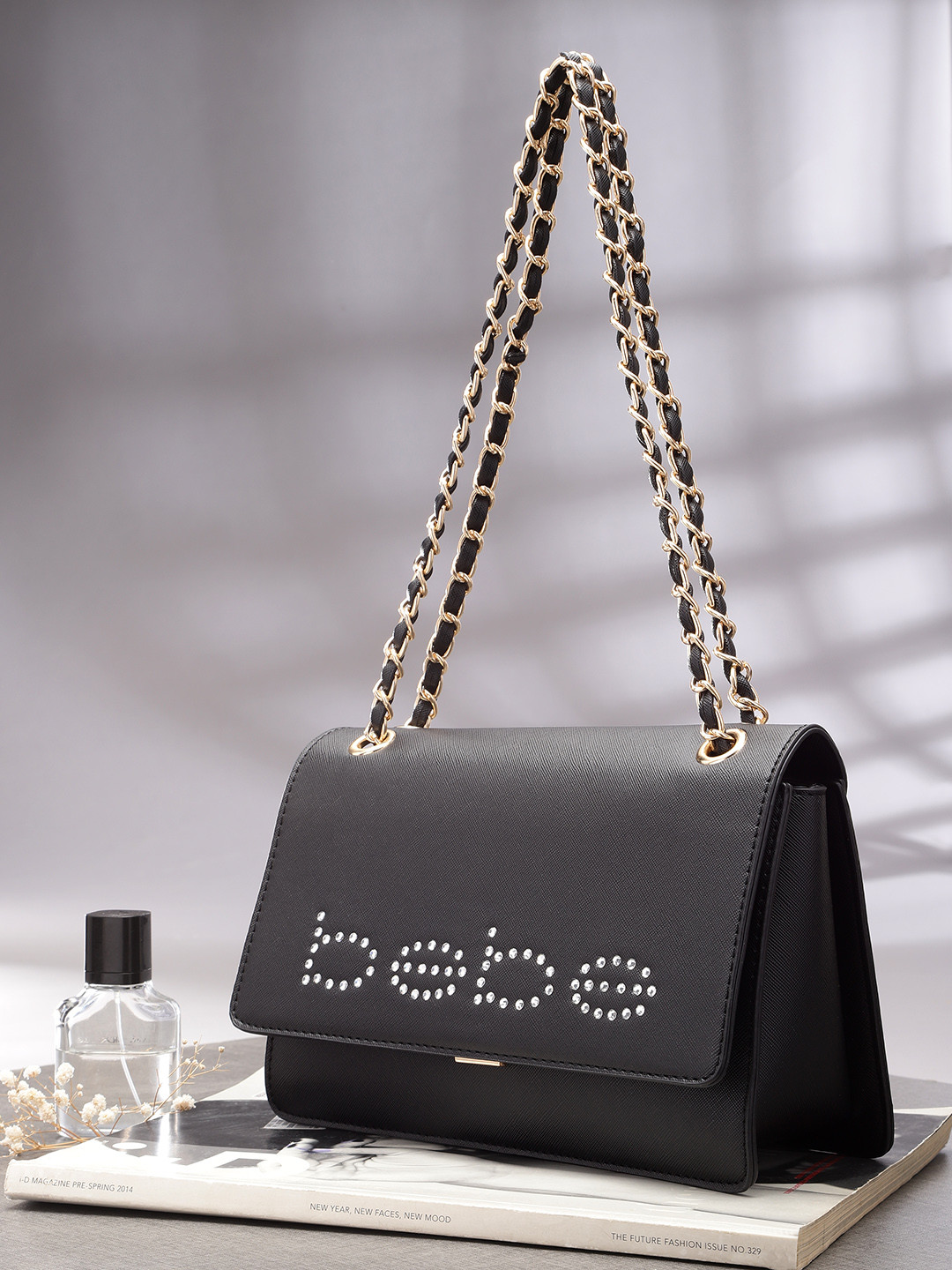 Buy Bebe Women Black Structured Shoulder Bag - Handbags for Women ...