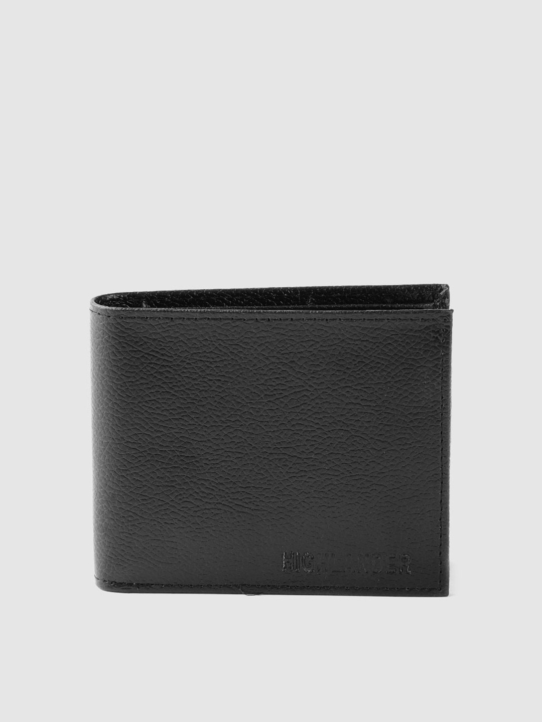 Buy HIGHLANDER Men Black Solid Two Fold Wallet - Wallets for Men ...