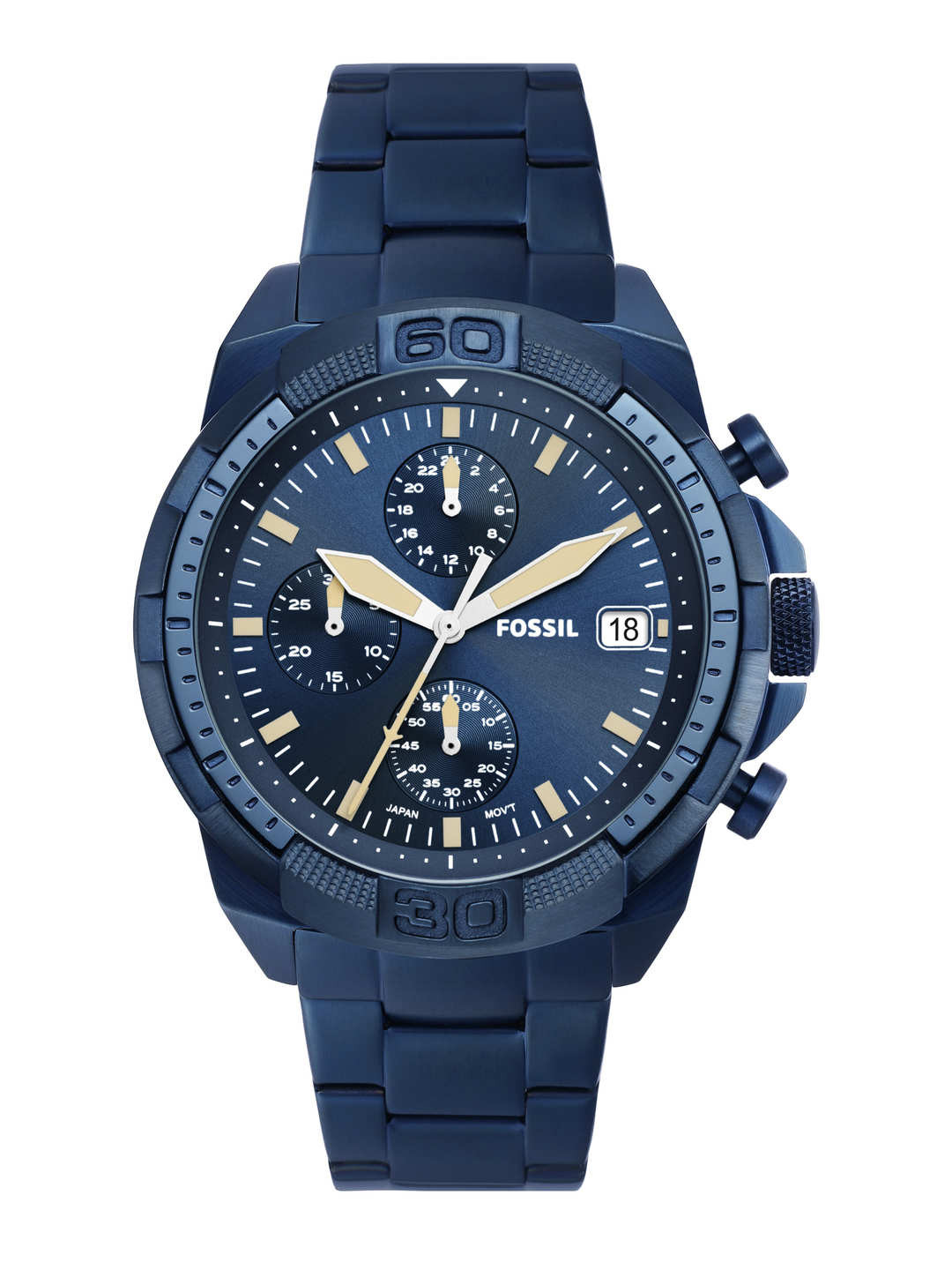 Buy Fossil Men Blue Dial & Blue Stainless Steel Straps Analogue ...
