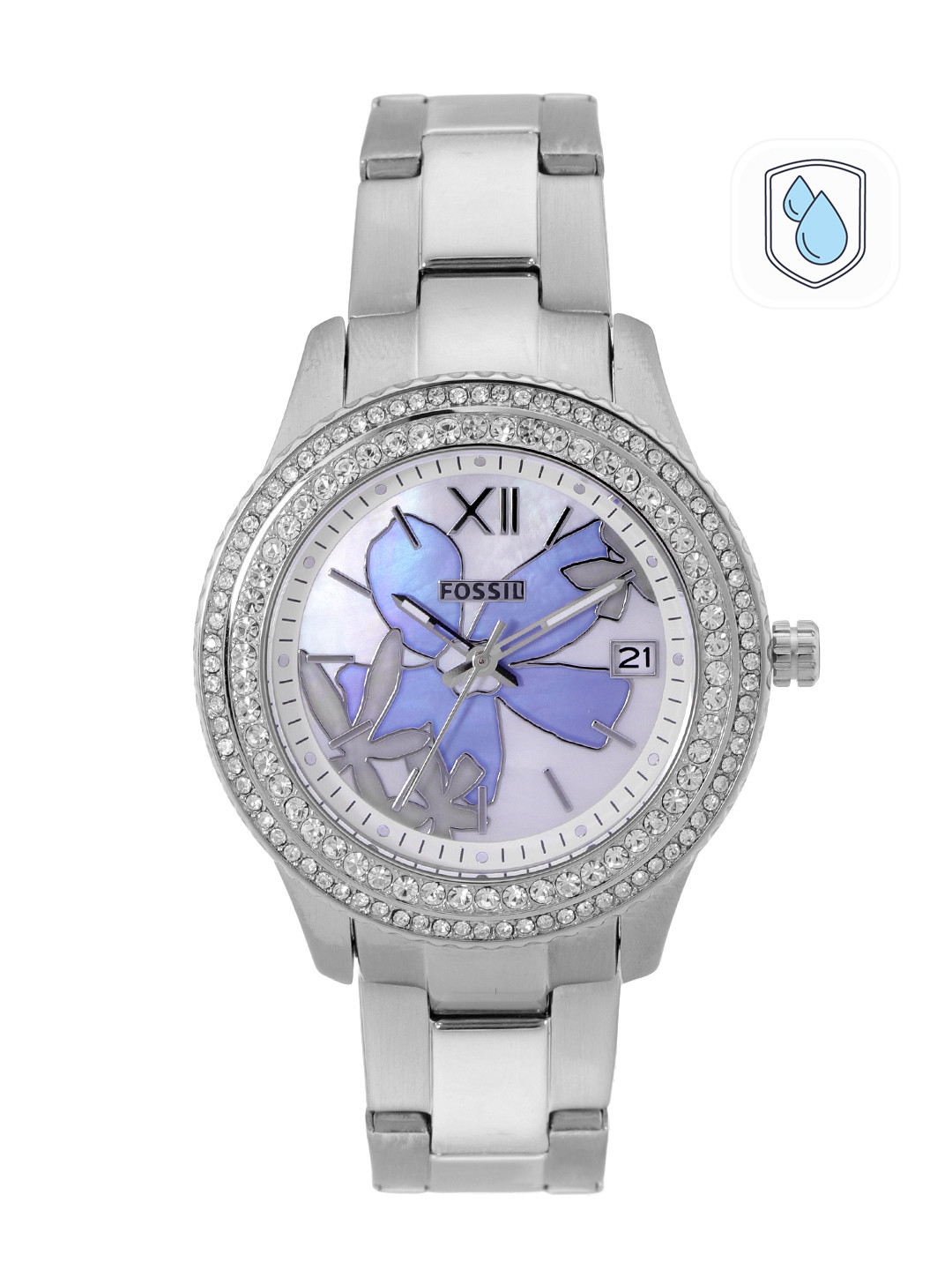 Buy Fossil Women White Mother Of Pearl Stella Analogue Watch ES5191 ...