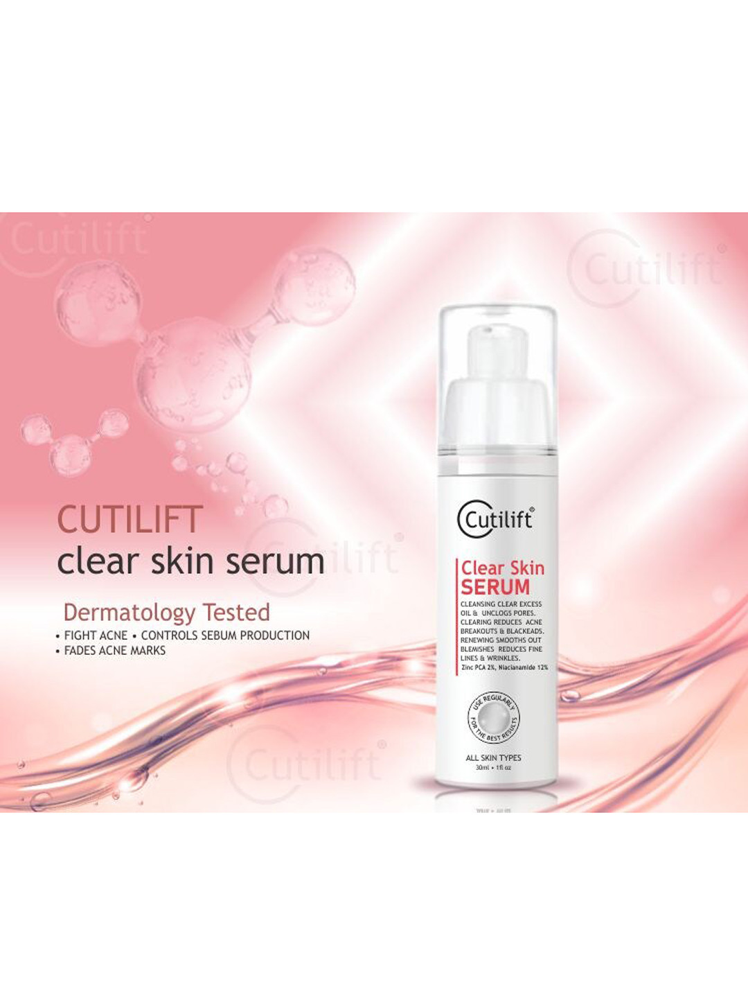 Buy CUTILIFT Clear Skin Serum With Zinc PCA & Niacinamide 30 Ml - Serum ...