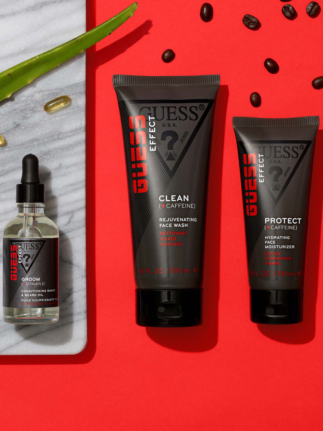 Buy GUESS Men Grooming Effect Protect Caffeine Hydrating Face ...