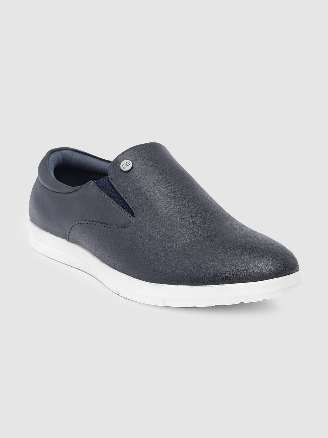 Buy Peter England Men Navy Blue Solid Slip On Sneakers - Casual Shoes ...