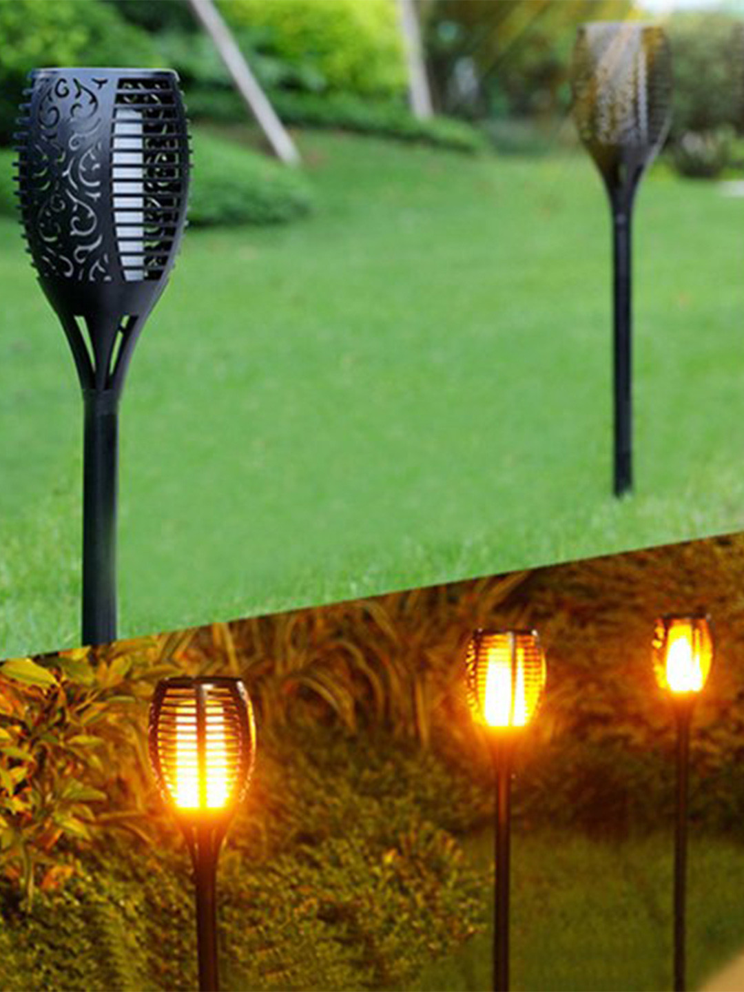 Buy XERGY Multicoloured Solar Powered Mashaal Flame Garden 96 LED Light - Outdoor Lamps for ...