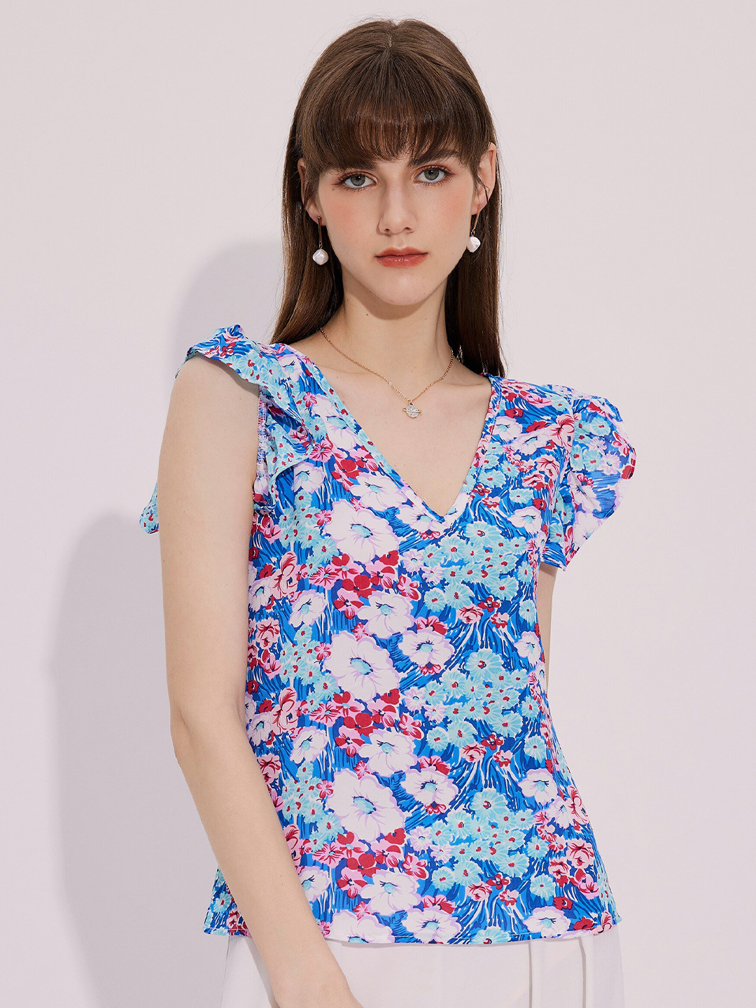 Buy URBANIC Blue Floral Print Top - Tops for Women 18764656 | Myntra