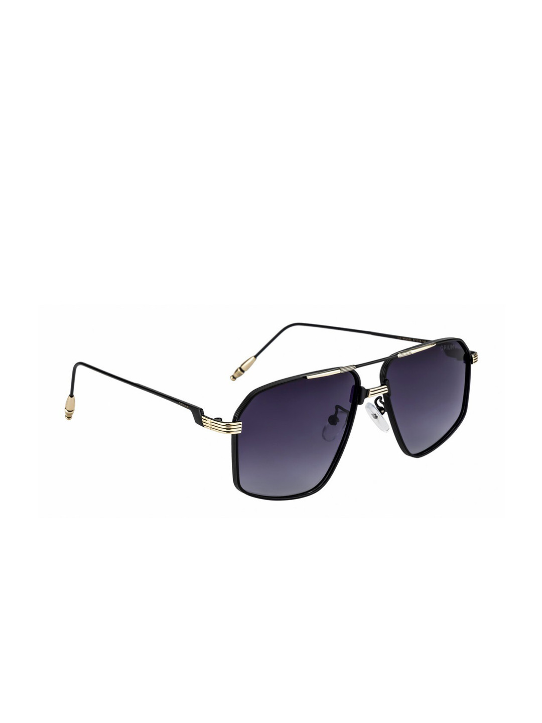 Buy OPIUM Men Purple Lens & Black Rectangle Sunglasses With Polarised ...