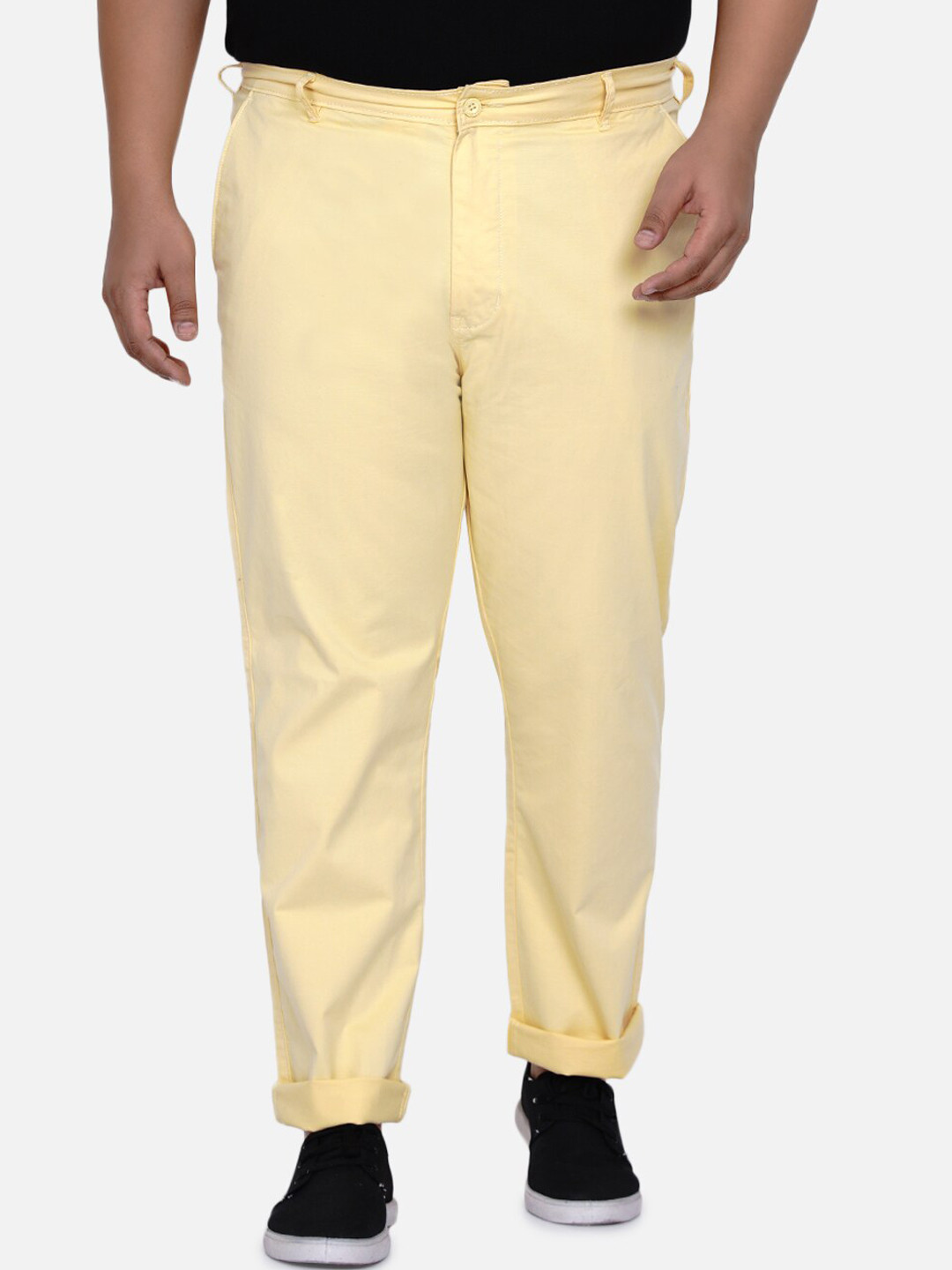 Buy John Pride Plus Size Men Yellow Chinos Trousers - Trousers for Men ...