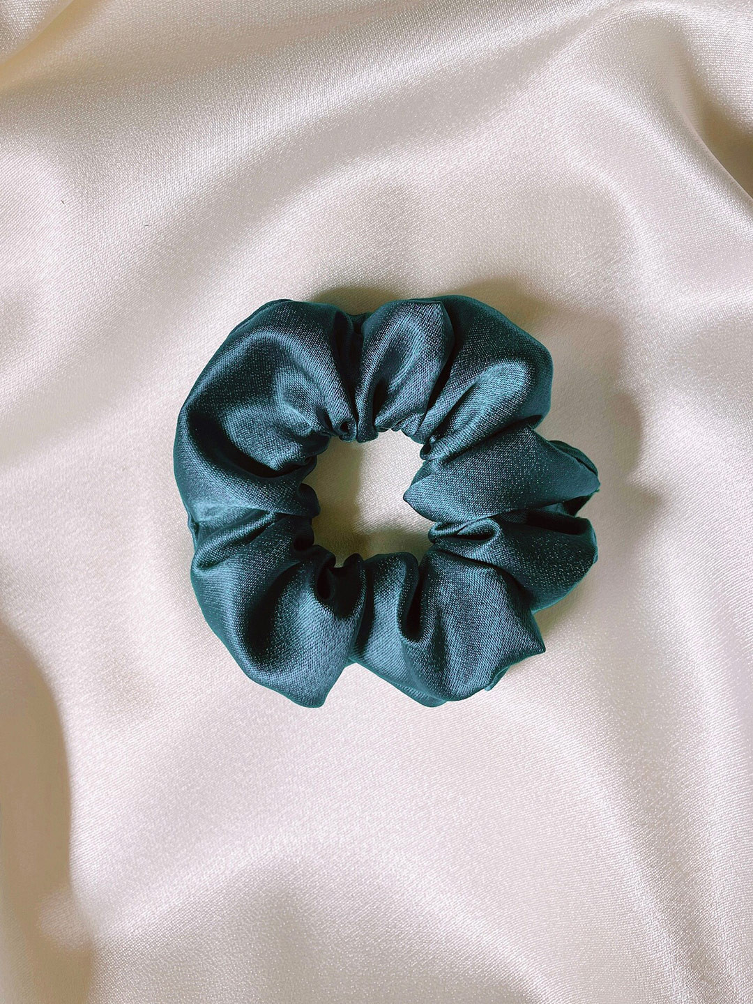 Buy Mueras Women Green Solid Silk Satin Scrunchie - Hair Accessory for ...
