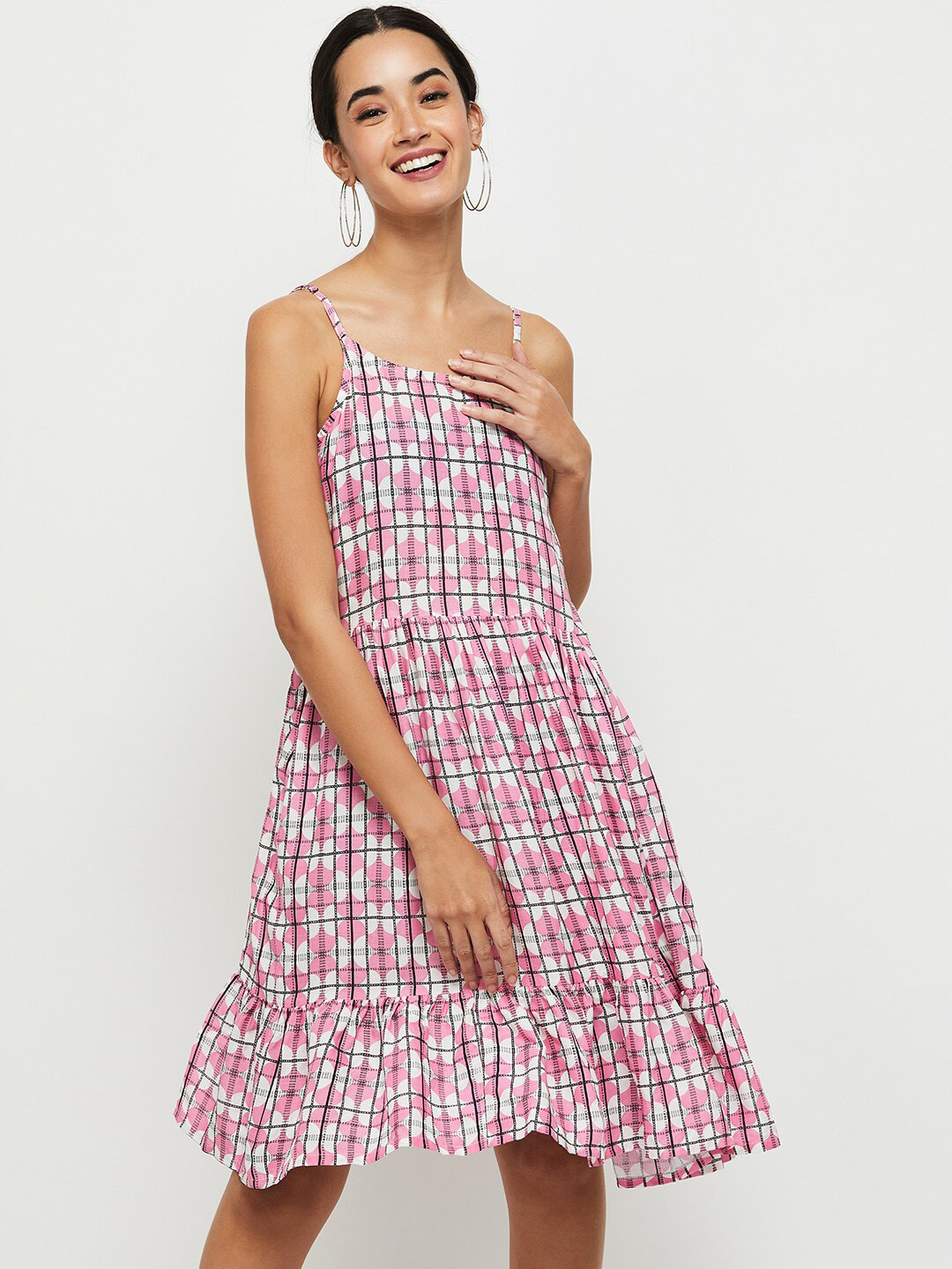 Buy Max Pink Checked Dress - Dresses for Women 18782700 | Myntra