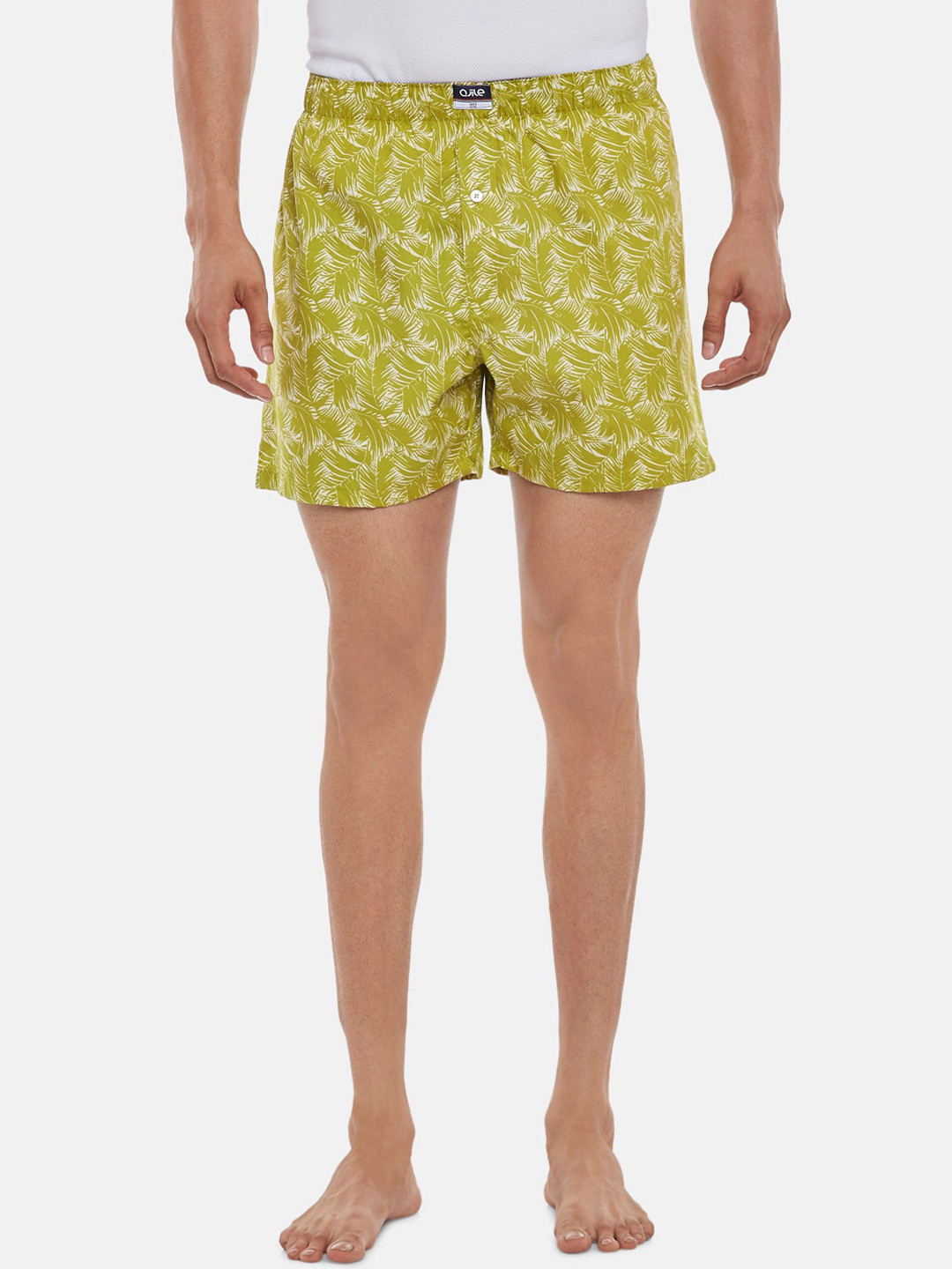 Buy Ajile By Pantaloons Men Green & White Printed Pure Cotton Boxers ...