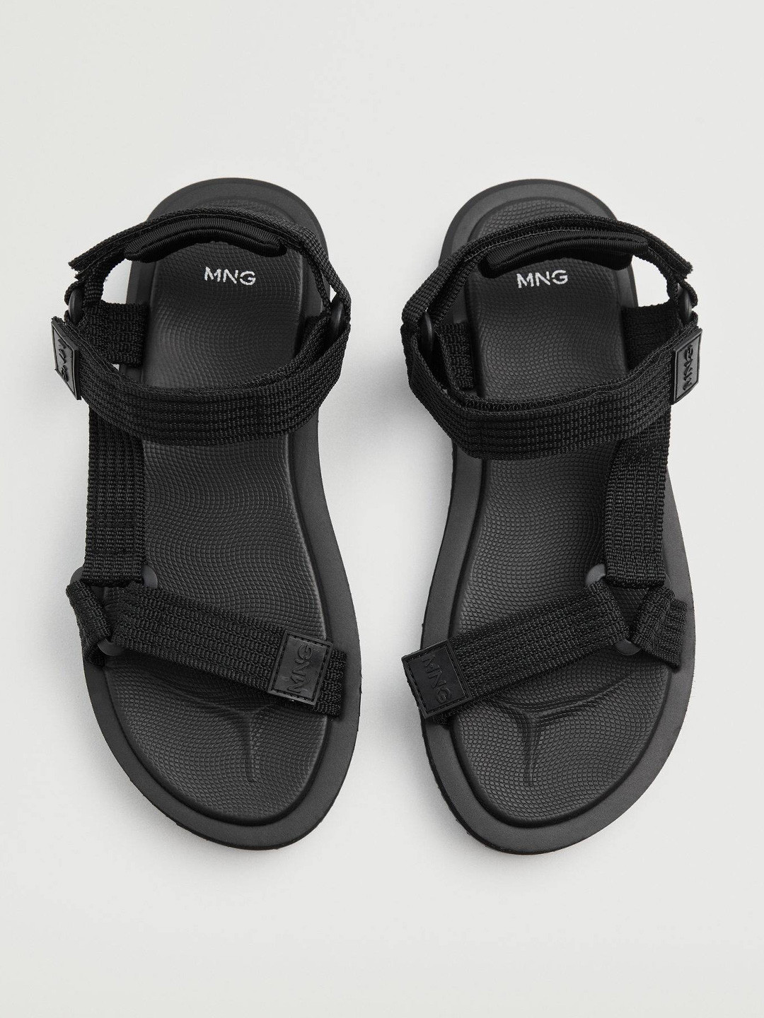 Buy MANGO MAN Black Solid Sports Sandals - Sandals for Men 18783516 ...