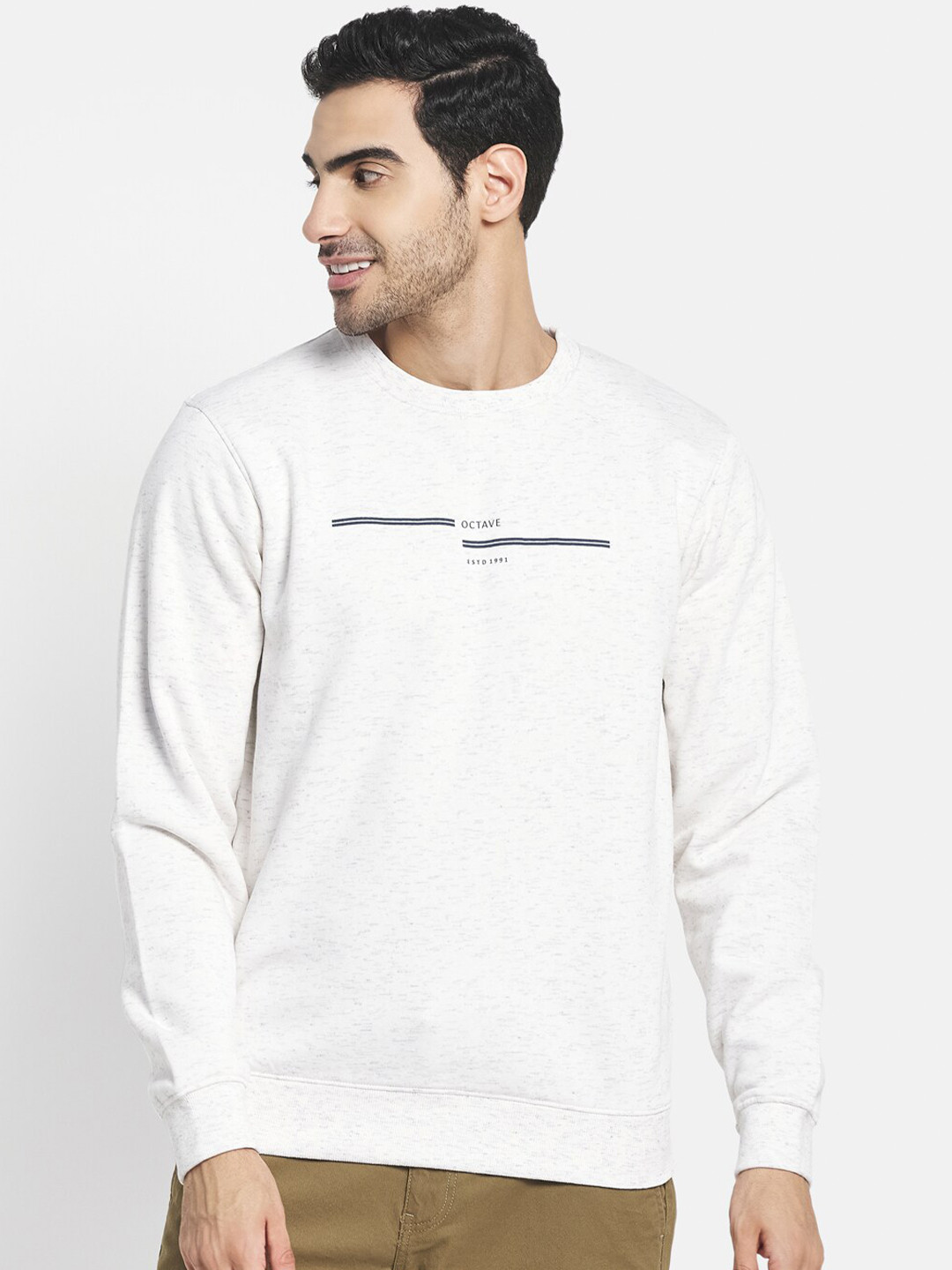 Buy Octave Men White Sweatshirt - Sweatshirts for Men 18789388 | Myntra