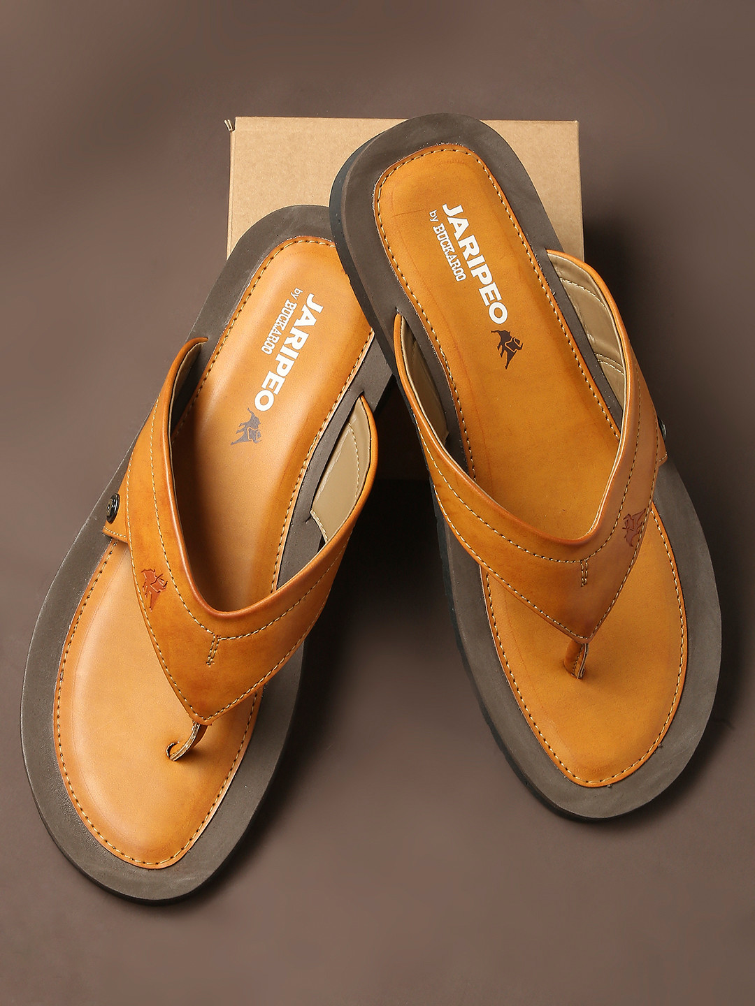 Buy Buckaroo Men Tan Brown Jaripeo Vegan Casual Comfort Sandals ...