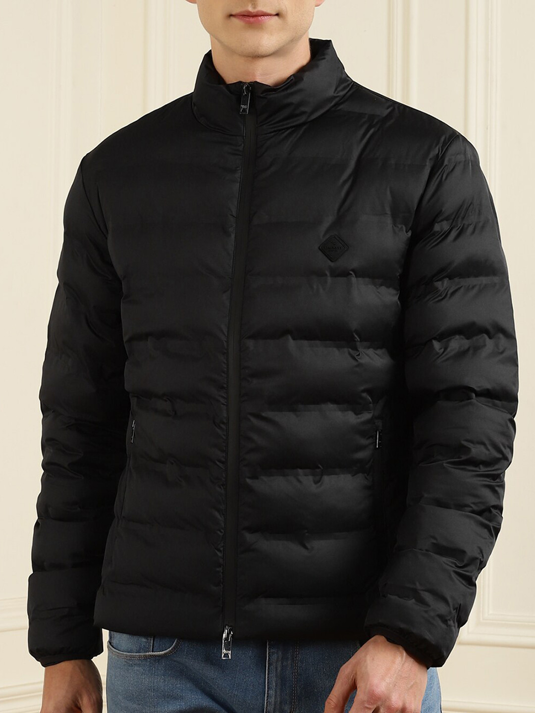 Buy HACKETT LONDON Men Black Lightweight Longline Outdoor Puffer Jacket ...