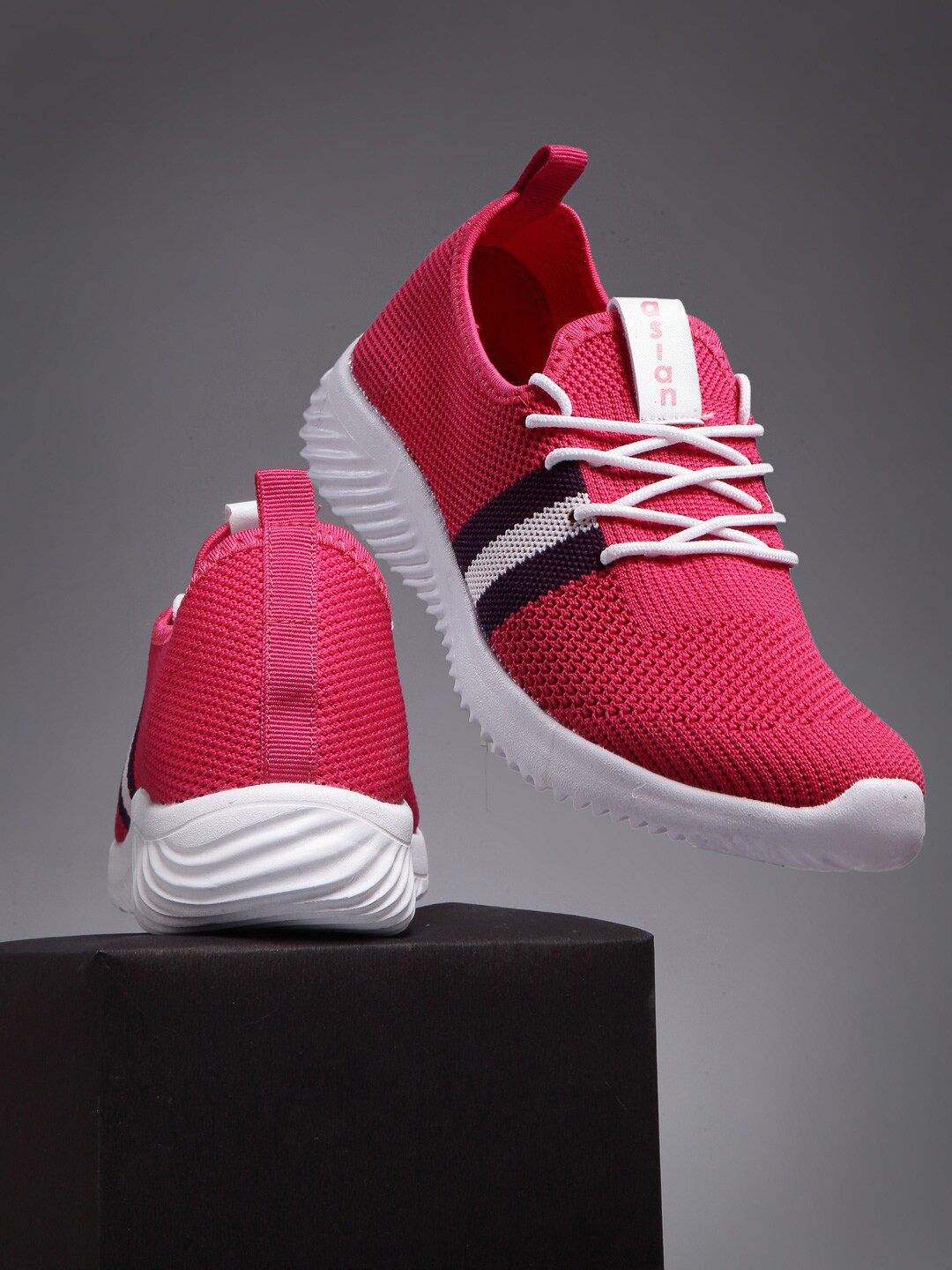 Buy ASIAN Women Pink Textured Sneakers - Casual Shoes for Women ...