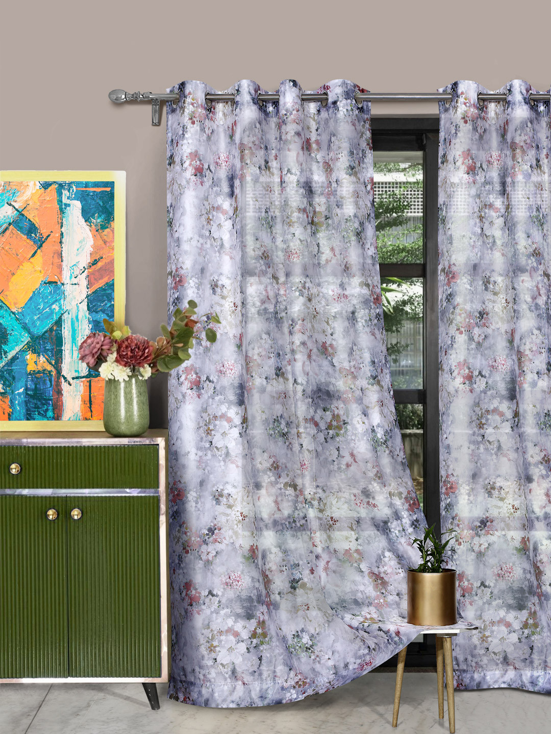 Buy ROSARA HOME Unisex Multi Curtains And Sheers - Curtains And Sheers ...