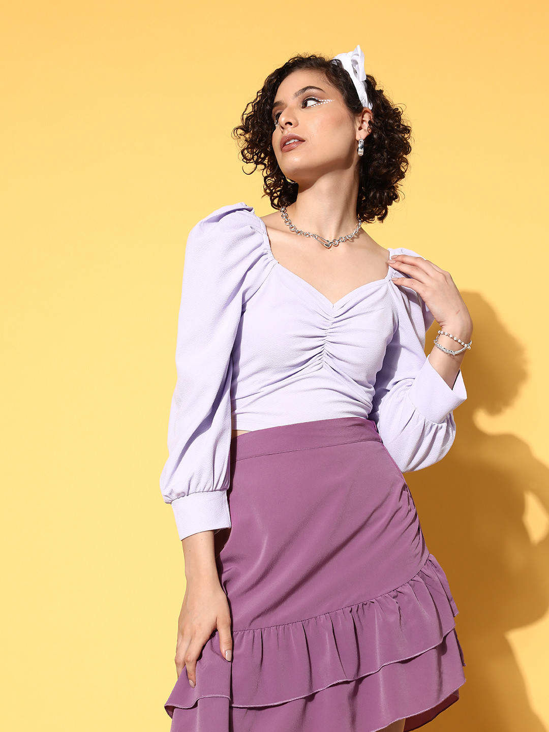 Buy PlusS Elegant Lavender Solid Volume Play Top - Tops for Women ...