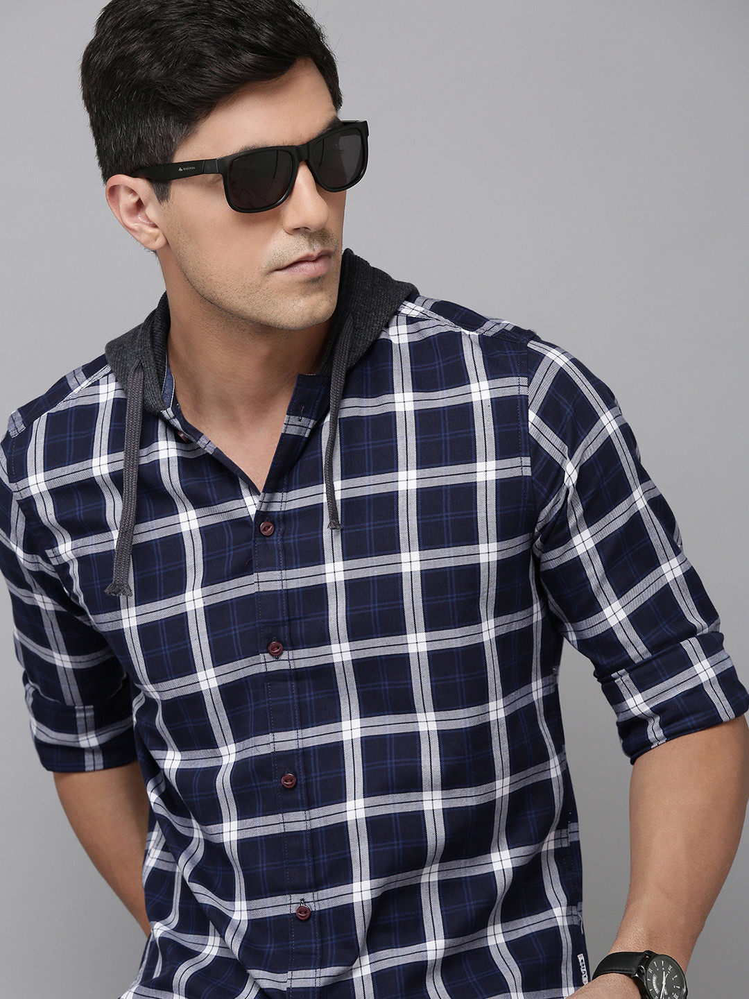 Buy BEAT LONDON By PEPE JEANS Men Slim Fit Checked Pure Cotton Casual ...