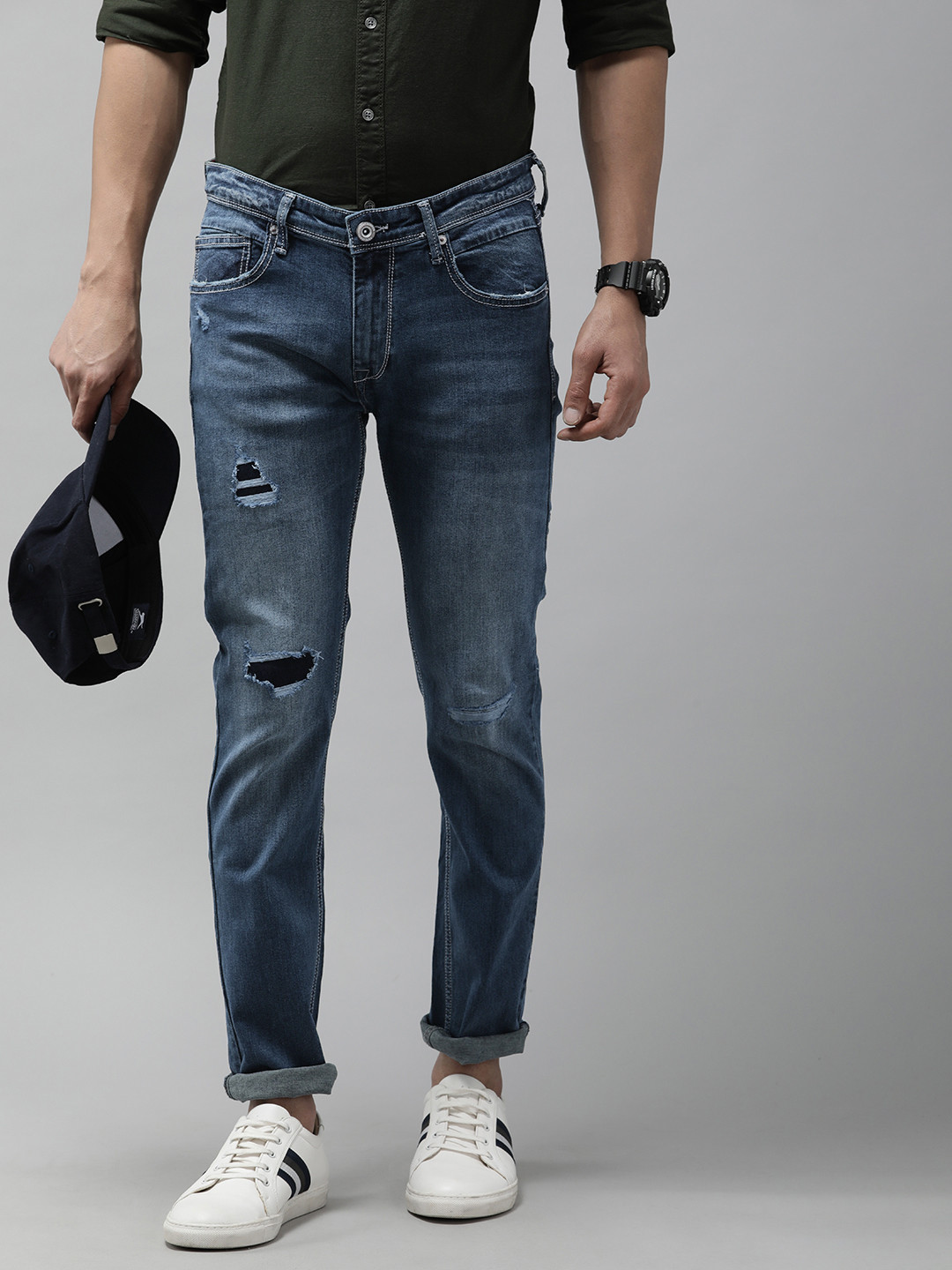 Buy BEAT LONDON By PEPE JEANS Men Tapered Fit Low Rise Stretchable Jeans - Jeans for Men ...
