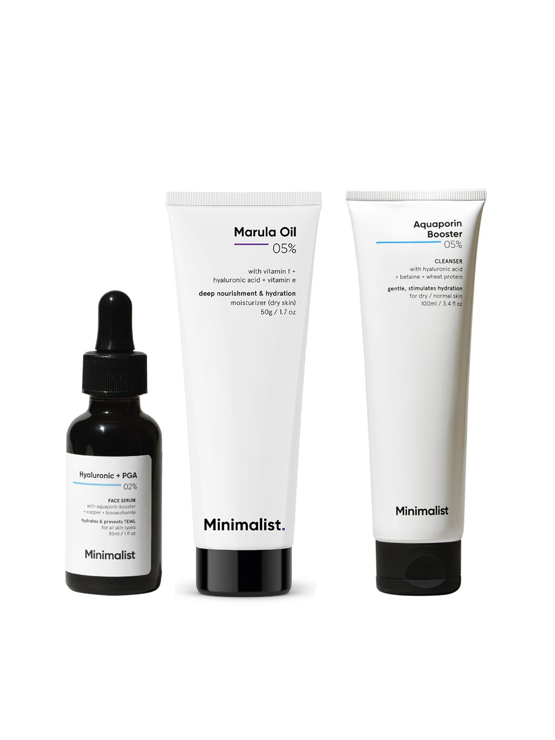 Buy Minimalist Dry Skincare Kit Face Serum 30ml + Face Wash 100ml ...
