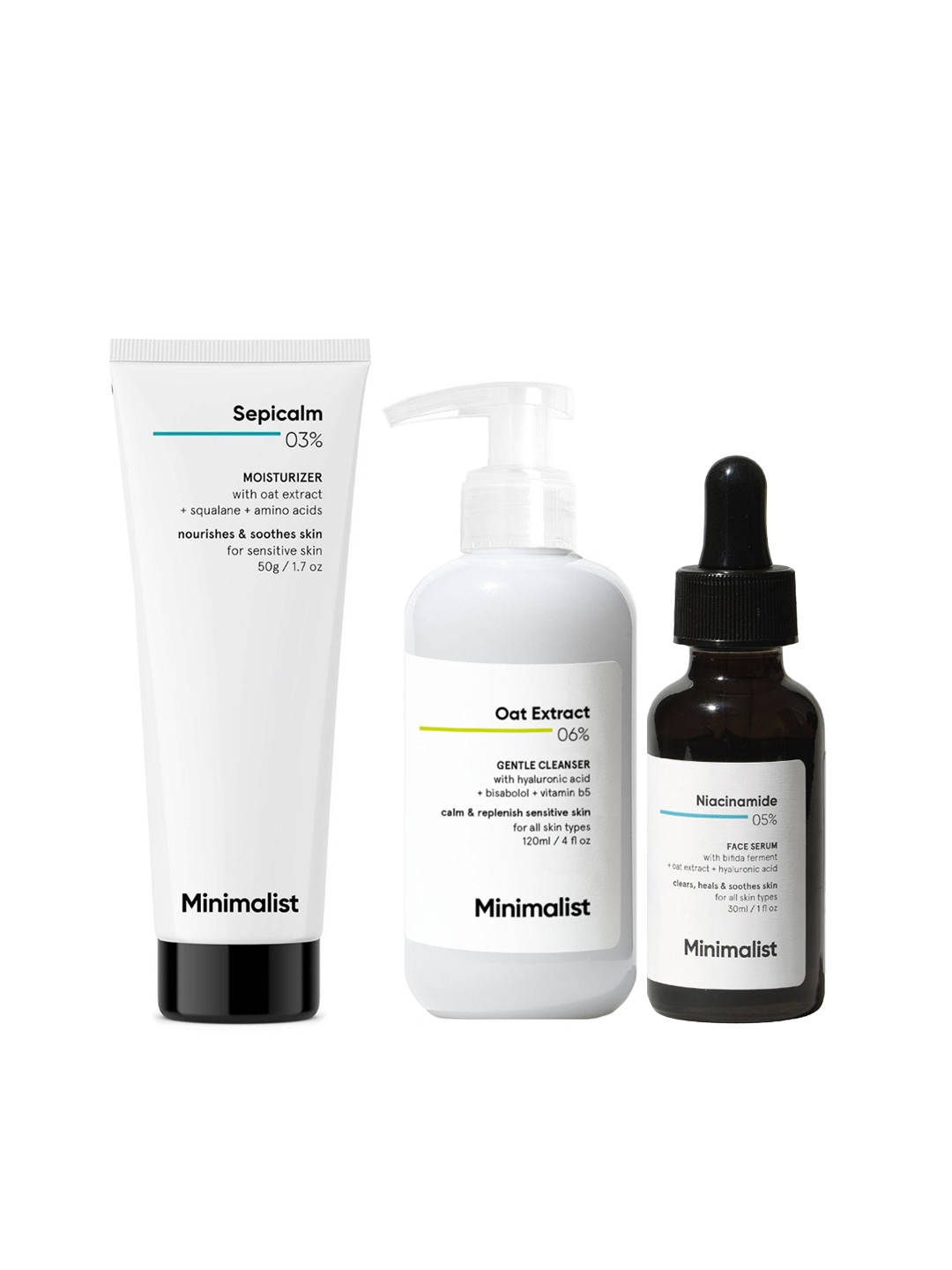 Buy Minimalist Sensitive Skincare Kit Face Serum 30ml + Cleanser 120ml ...