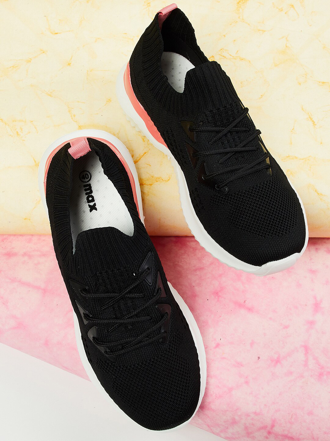 Buy Max Women Black Mesh Walking Non Marking Shoes - Sports Shoes for ...