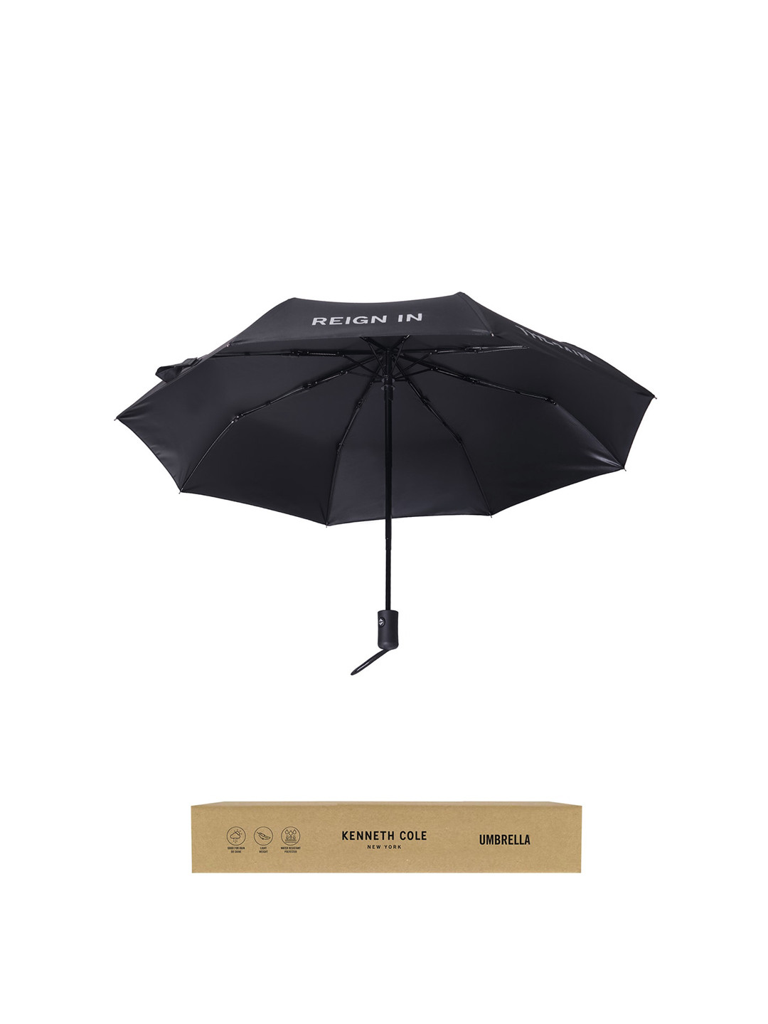 Buy Kenneth Cole Black Solid 2 Fold Umbrella - Umbrellas for Unisex ...