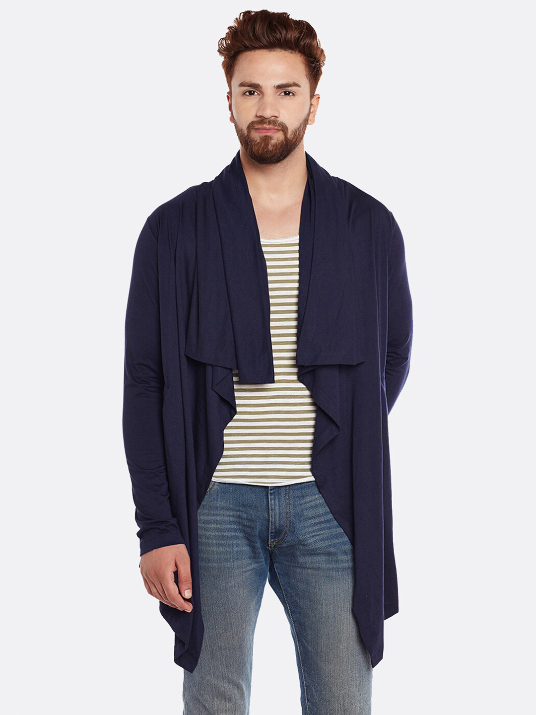 Buy CHILL WINSTON Men Navy Blue Longline Shrug - Shrug for Men 18810850 ...