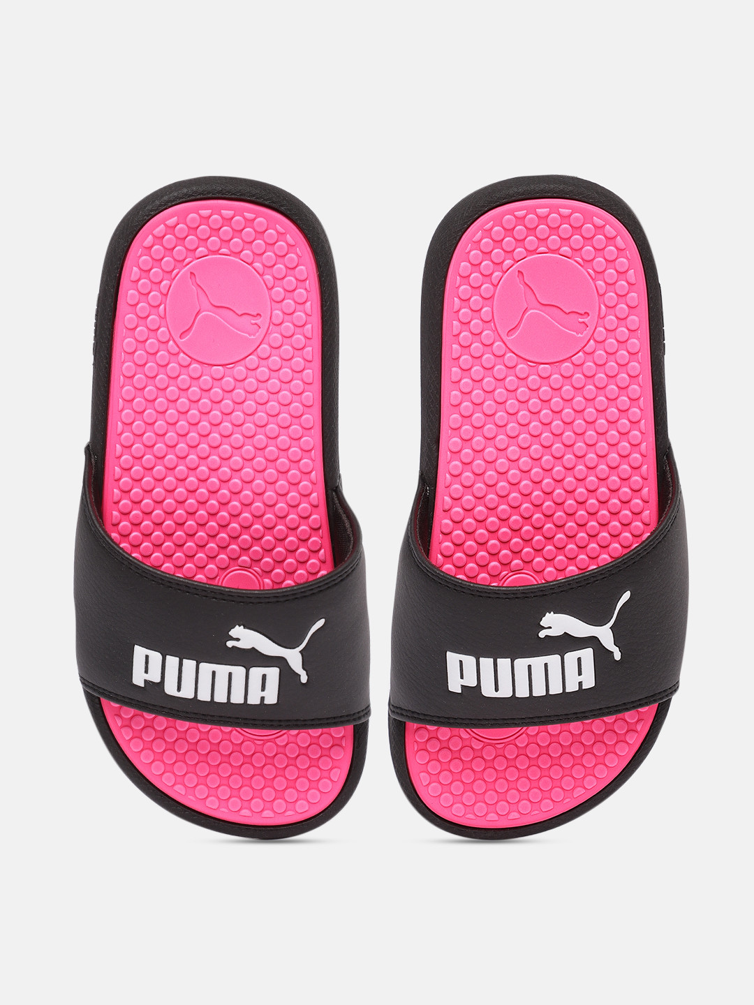 Buy Puma Kids Black Cool Cat Brand Logo Print Sliders - Flip Flops for ...