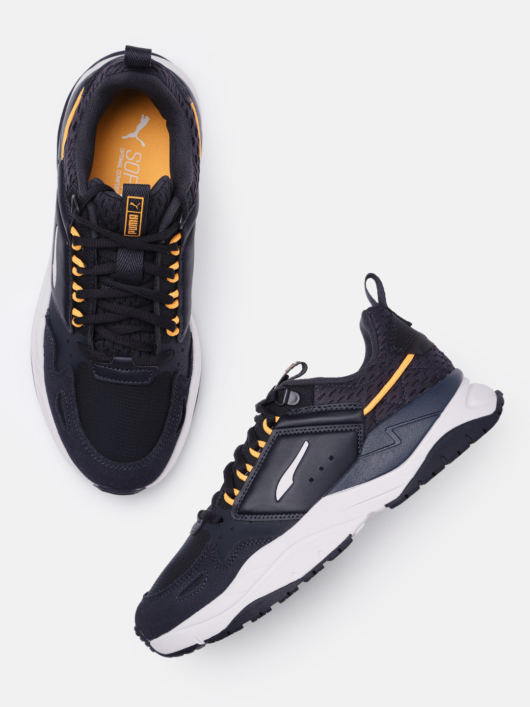 Buy Puma Unisex Navy Blue X Ray Square Ramble Textured Sneakers ...