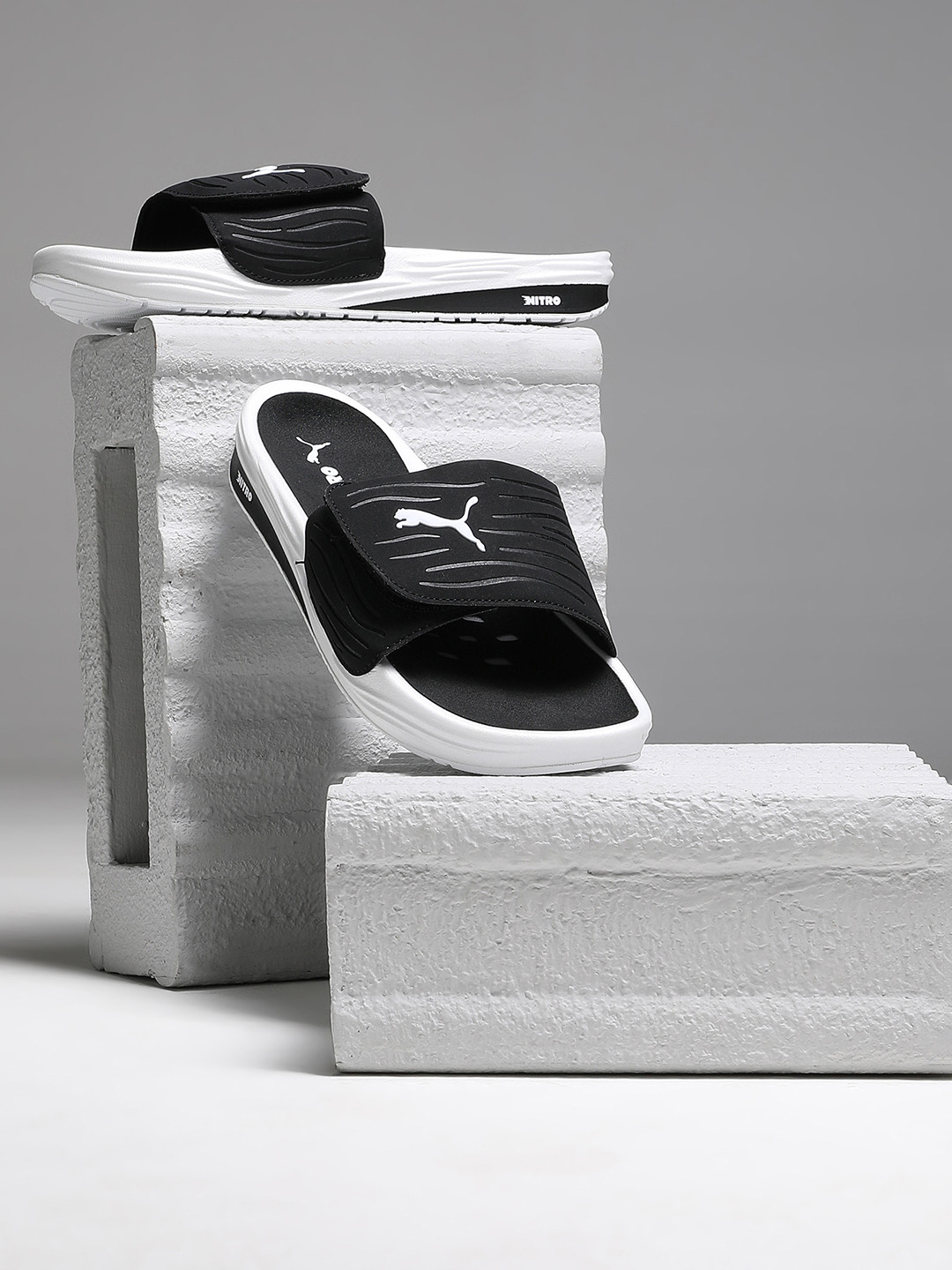 Buy Puma Unisex Black Nitrocat V Sliders - Flip Flops for Unisex ...