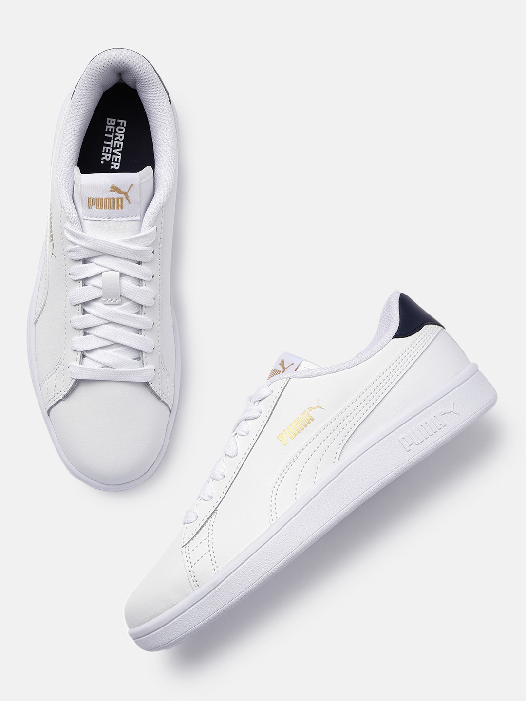 Buy Puma Unisex White Smash V2 Leather Sneakers - Casual Shoes for ...