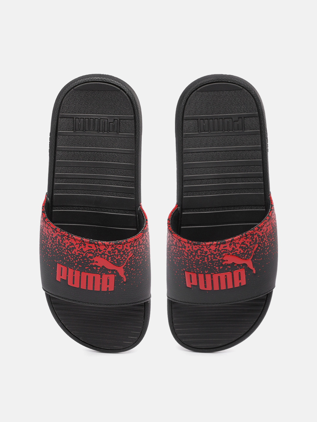 Buy Puma Men Black Cool Cat Gradient Speckle Printed Sliders - Flip ...