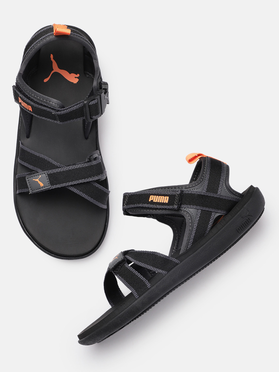 Buy Puma Men Black Solid Comfort Sandals - Sandals for Men 18814922 ...