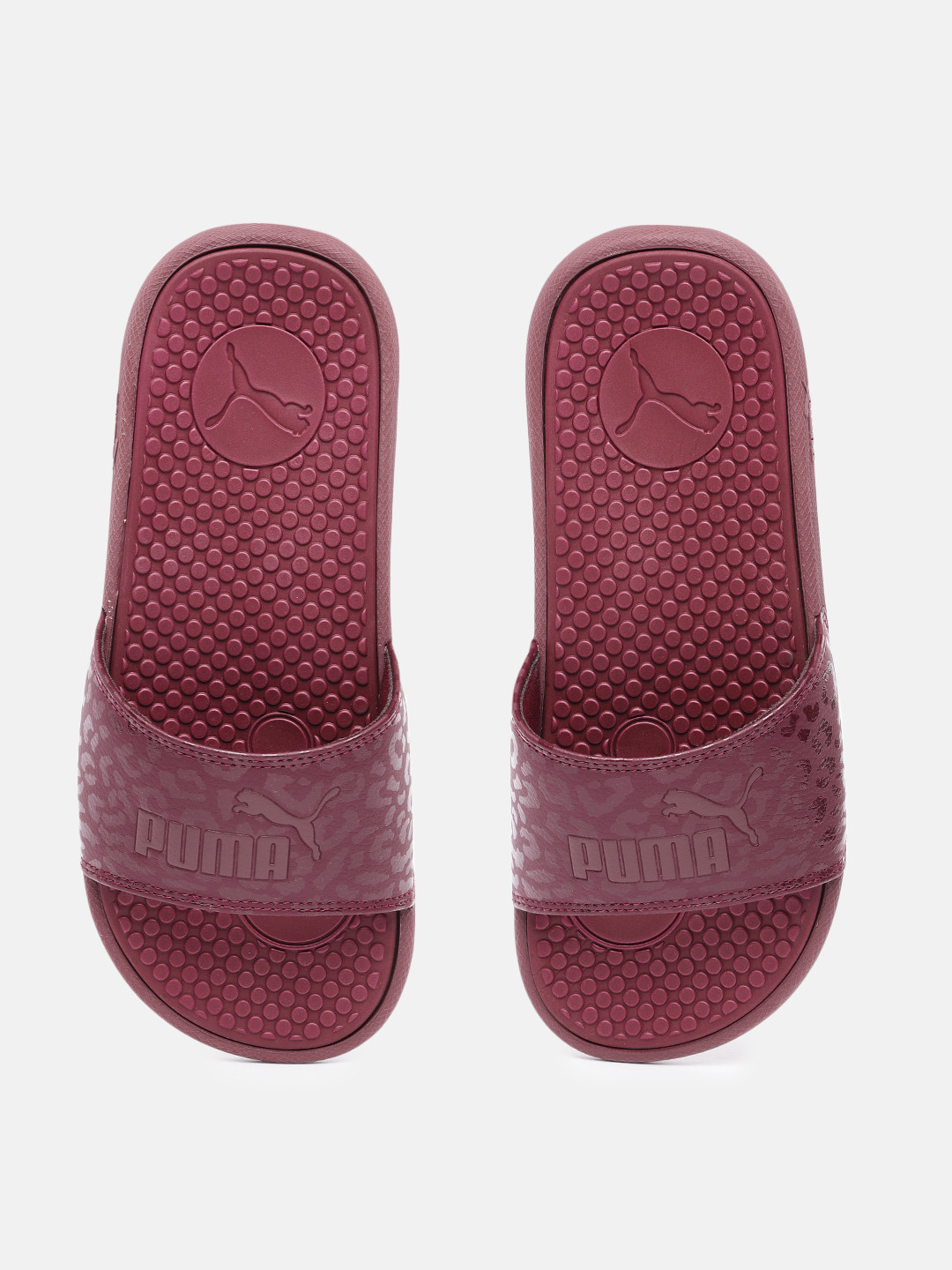 Buy Puma Women Black Cool Cat Matte & Shine Printed Sliders - Flip ...
